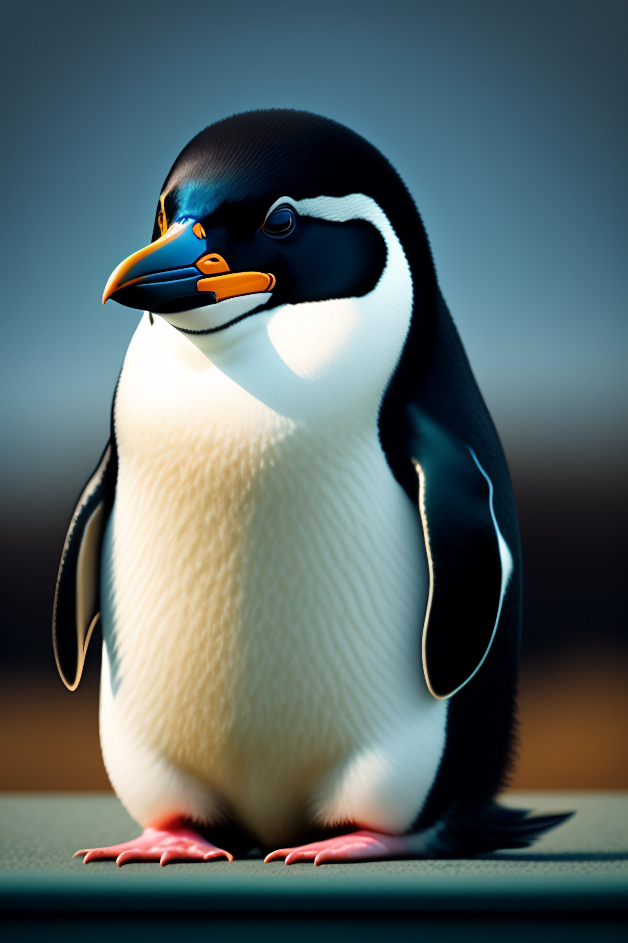 Lexica - Portrait of a penguin with a dinosaur