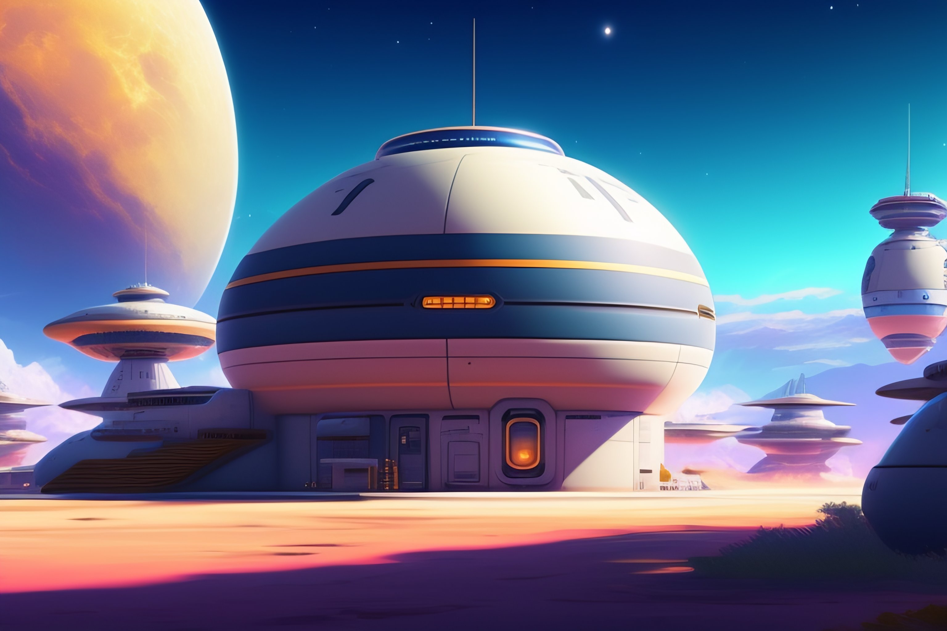 Lexica - A quaint spaceport at the outskirts of civilization, anime ...