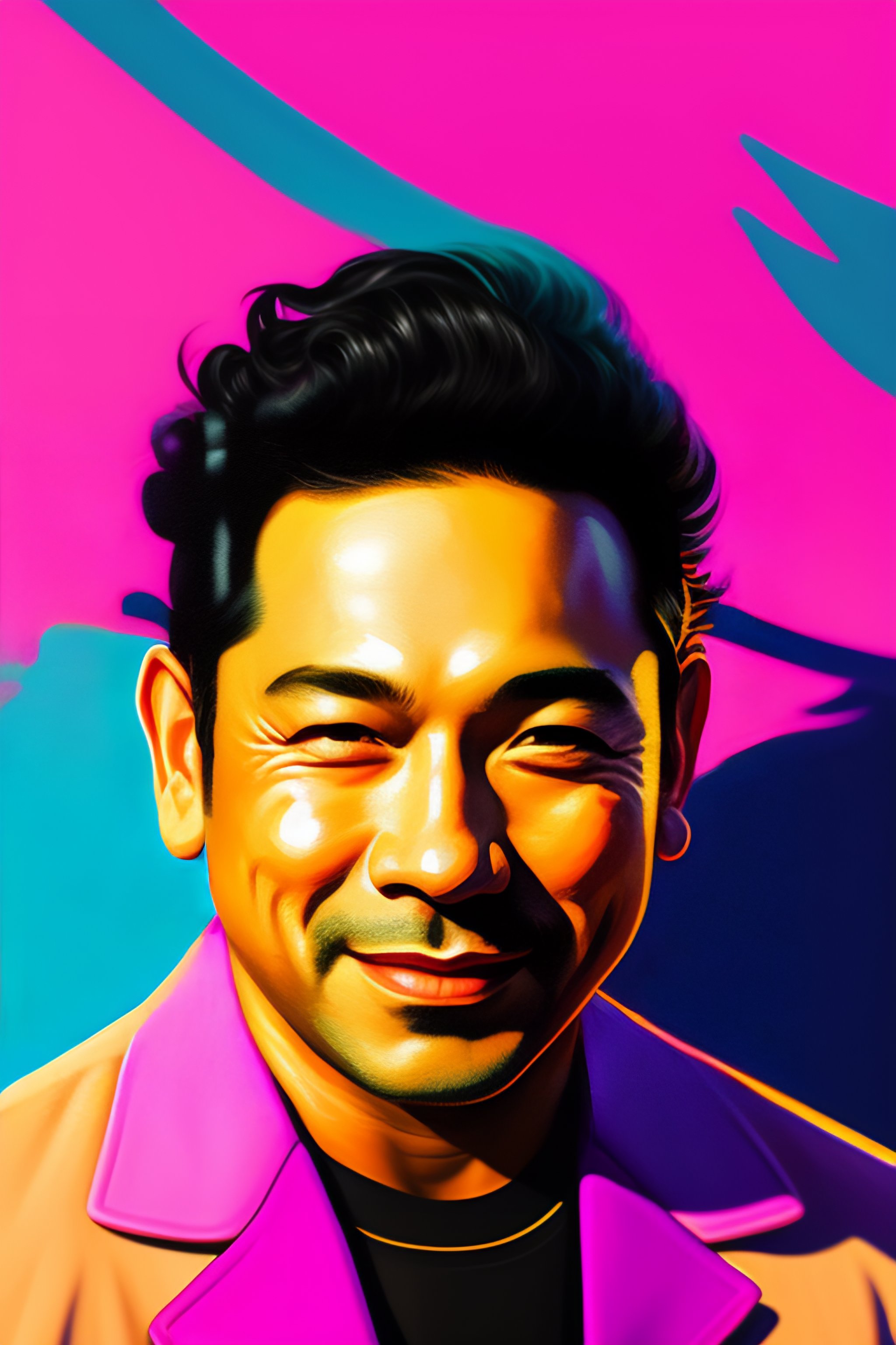 Lexica - Cartoony, happy Joe Rogan portrait painting of a road runner ...