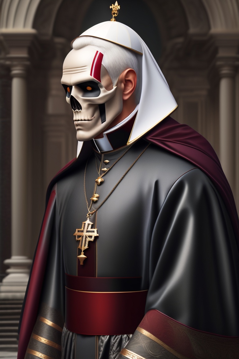 Lexica - A pope with skull mask, whit the black clothes