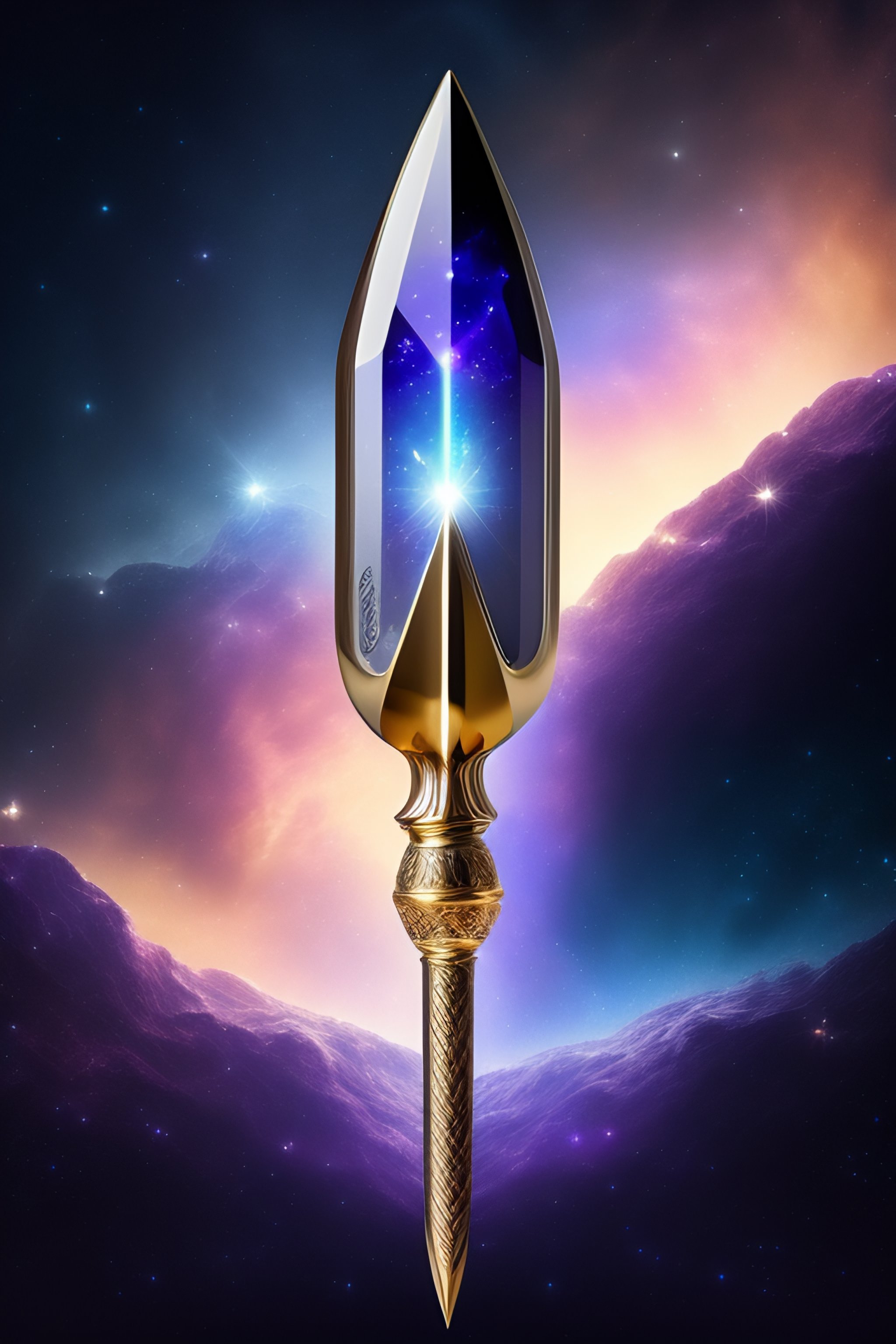 Lexica - Silver scepter with starlight on top, photo