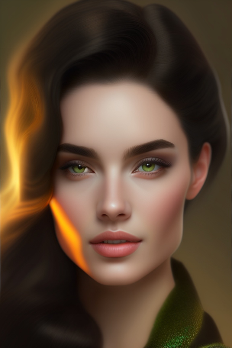 Lexica A Woman Of 25 Years Old Pale Green Eyes And Black Hair