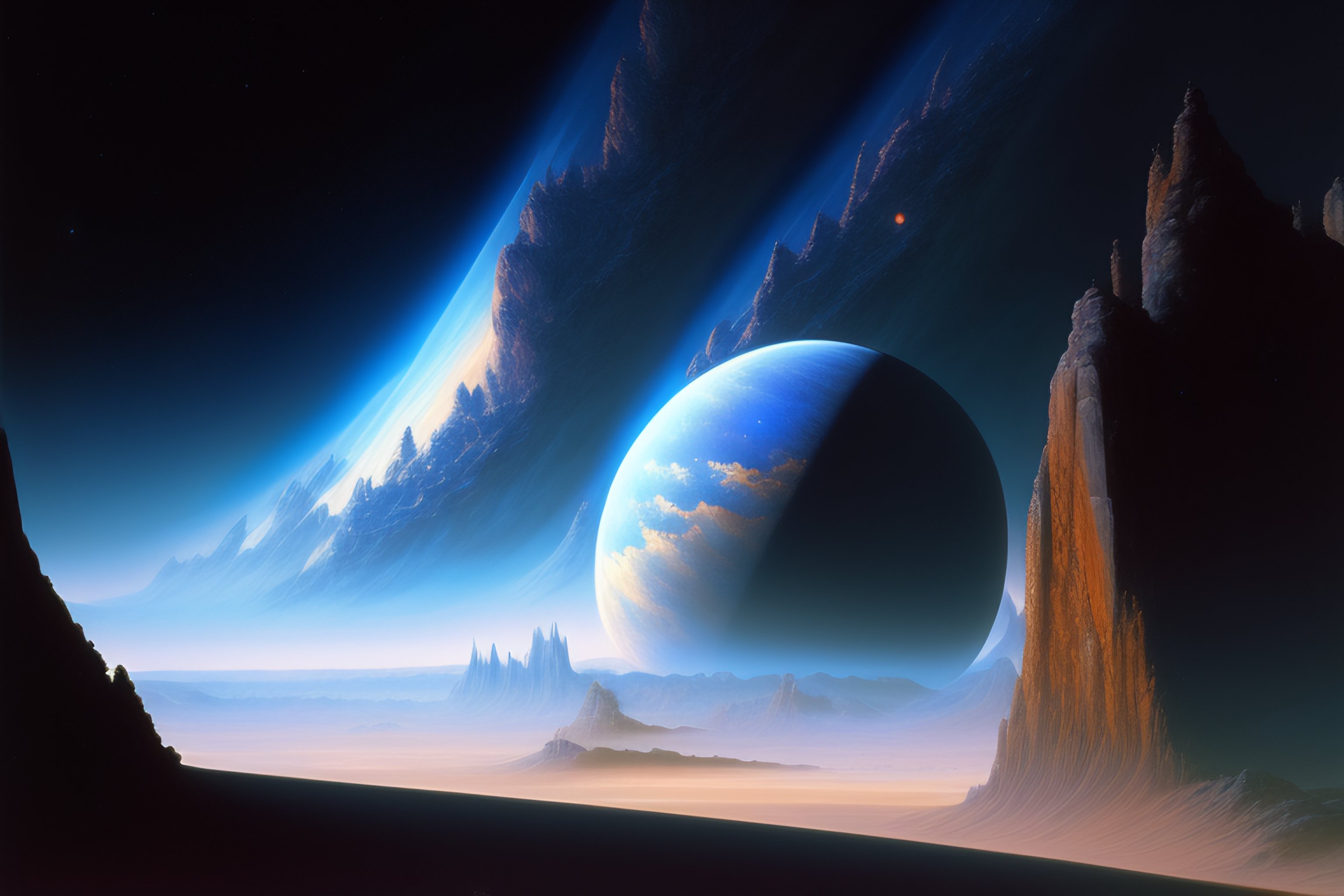 Lexica - A highly detailed matte painting, space man, space suit, imax ...