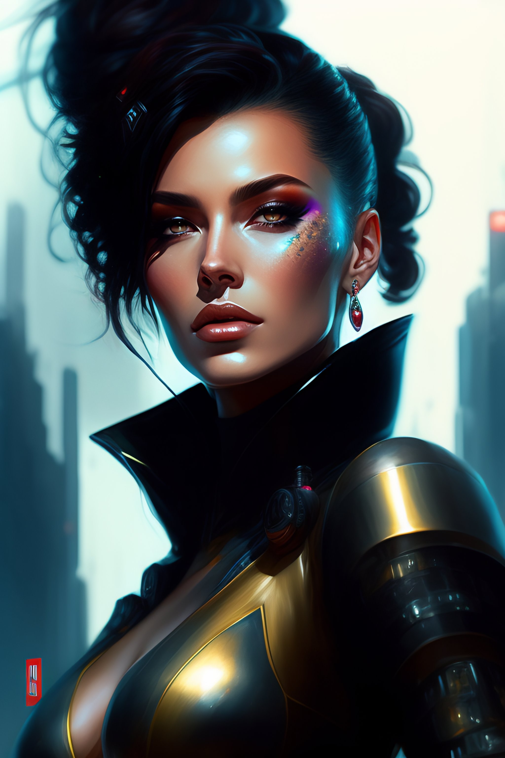 Lexica - Cyberpunk queen, hd shot, digital portrait, beautiful, artstation, comic style, by ...