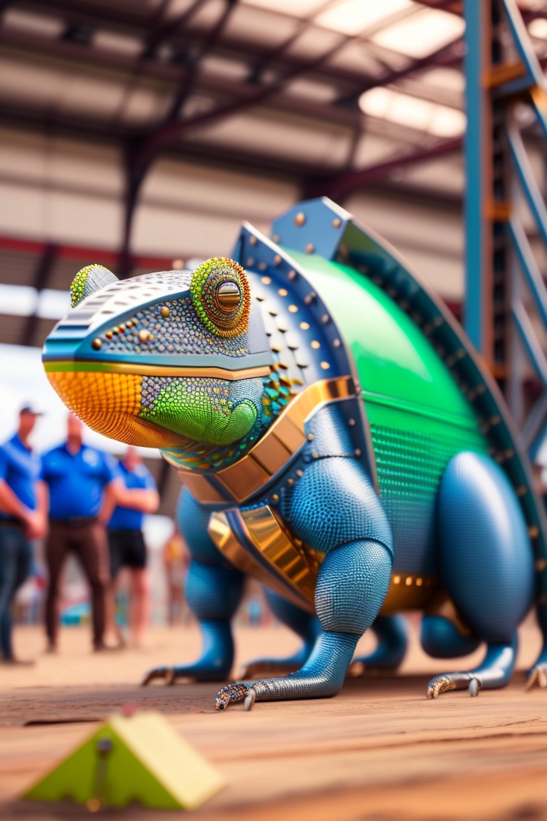 Lexica - A metal chameleon with maximum detail, cinematic, is located ...