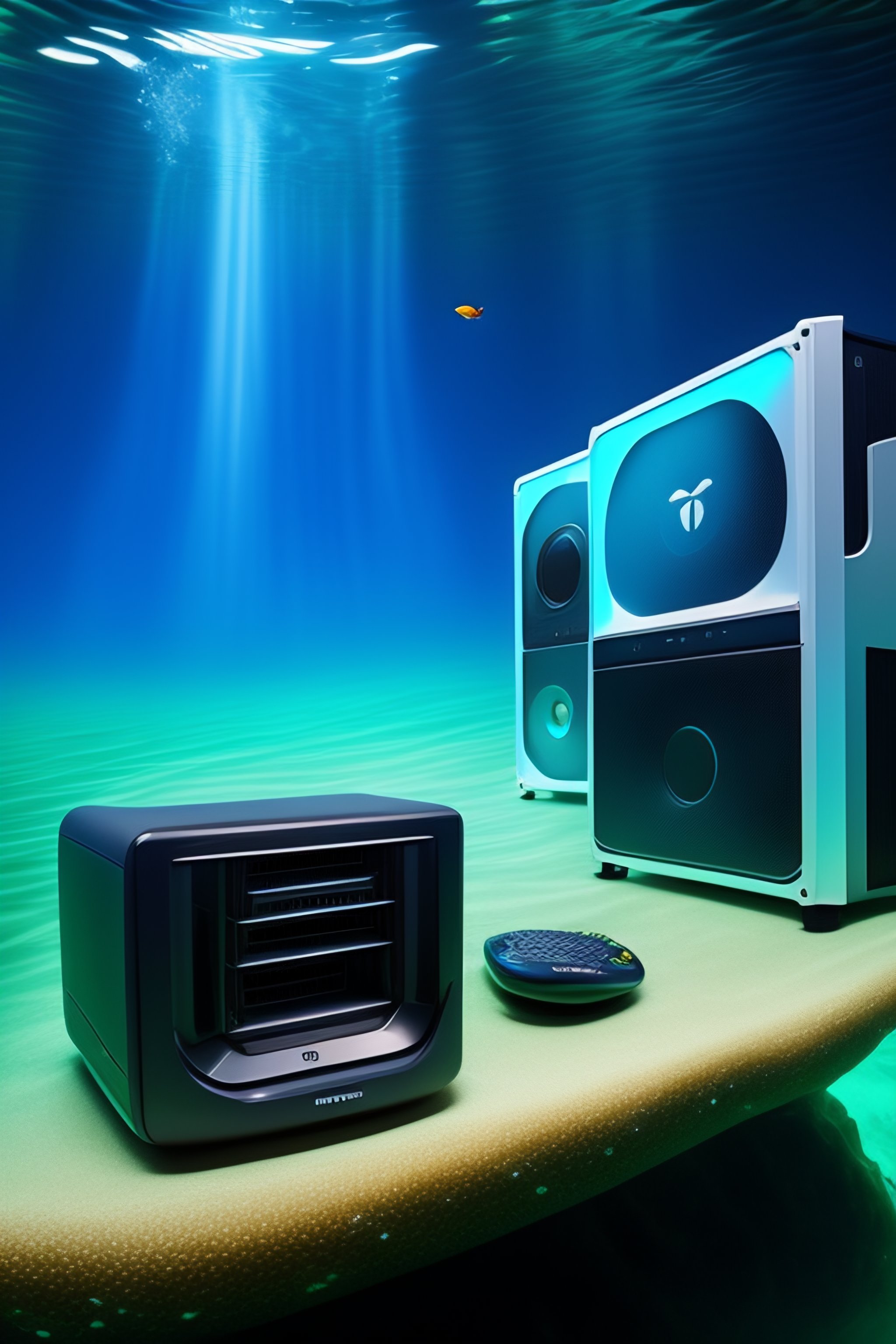 Lexica - Three gaming computers underwater