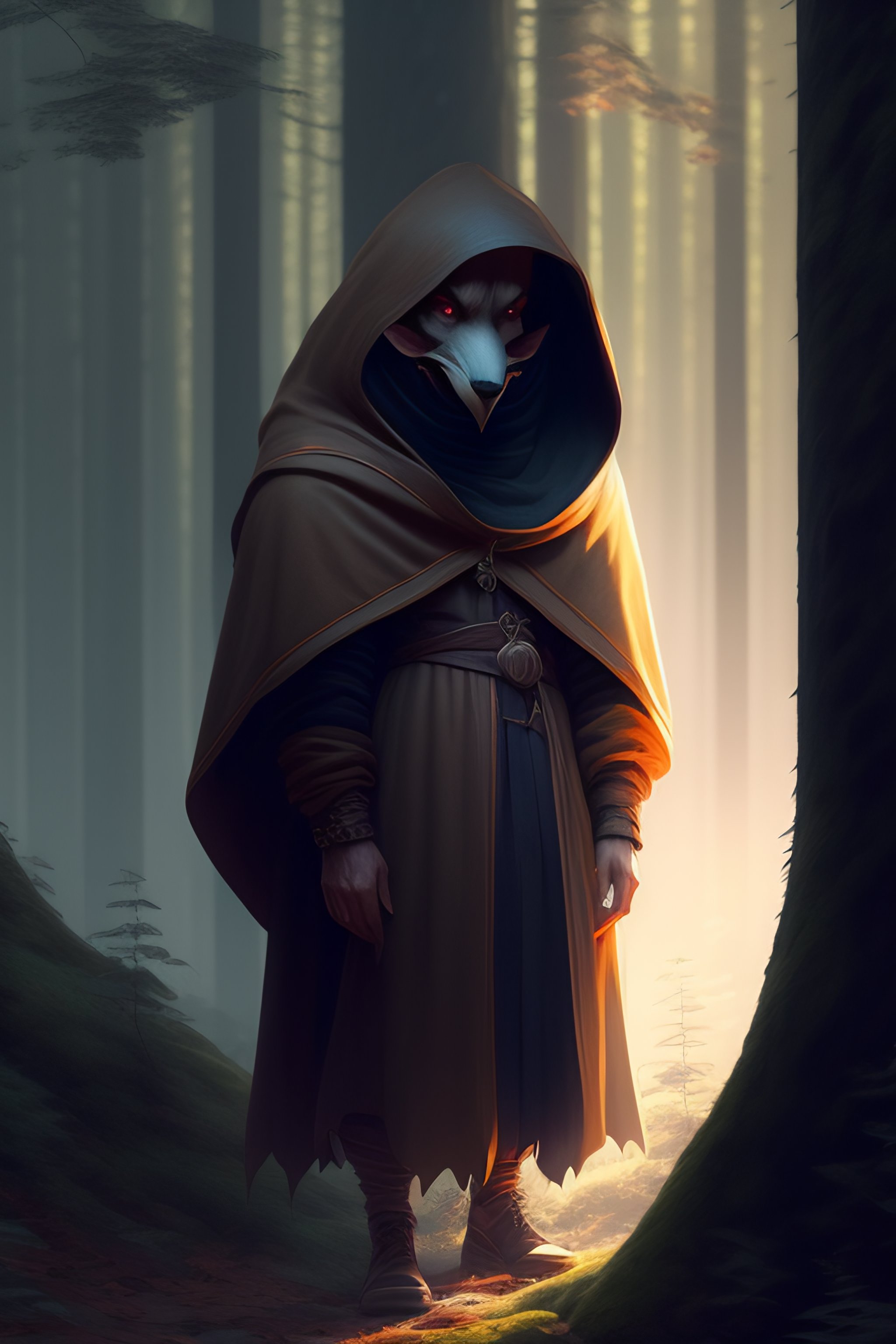 Lexica - Goblin with a big nose and a tired expression wearing a brown ...