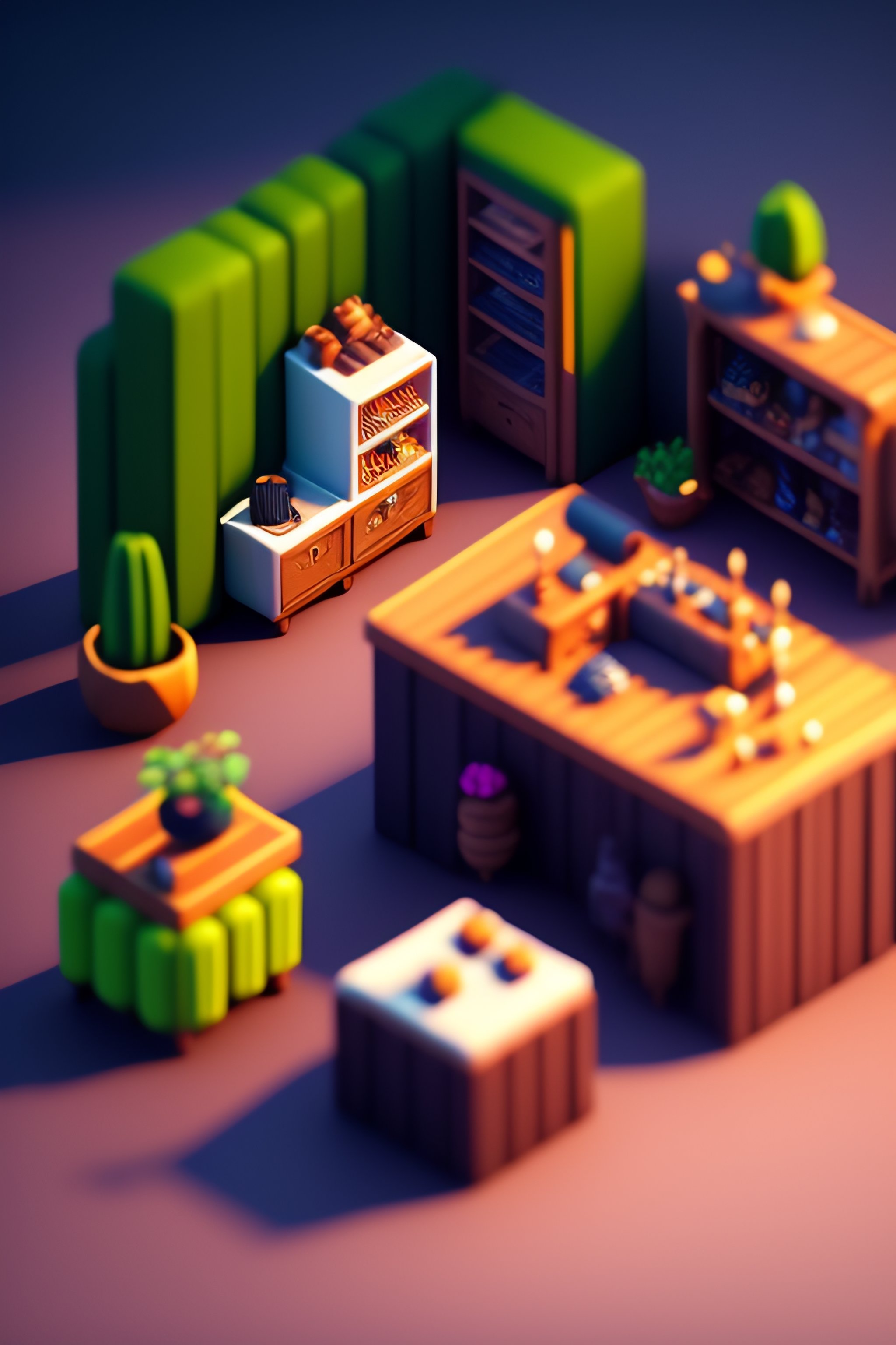 Lexica - Detailed isometric furniture shop, pixel art, unreal engine ...