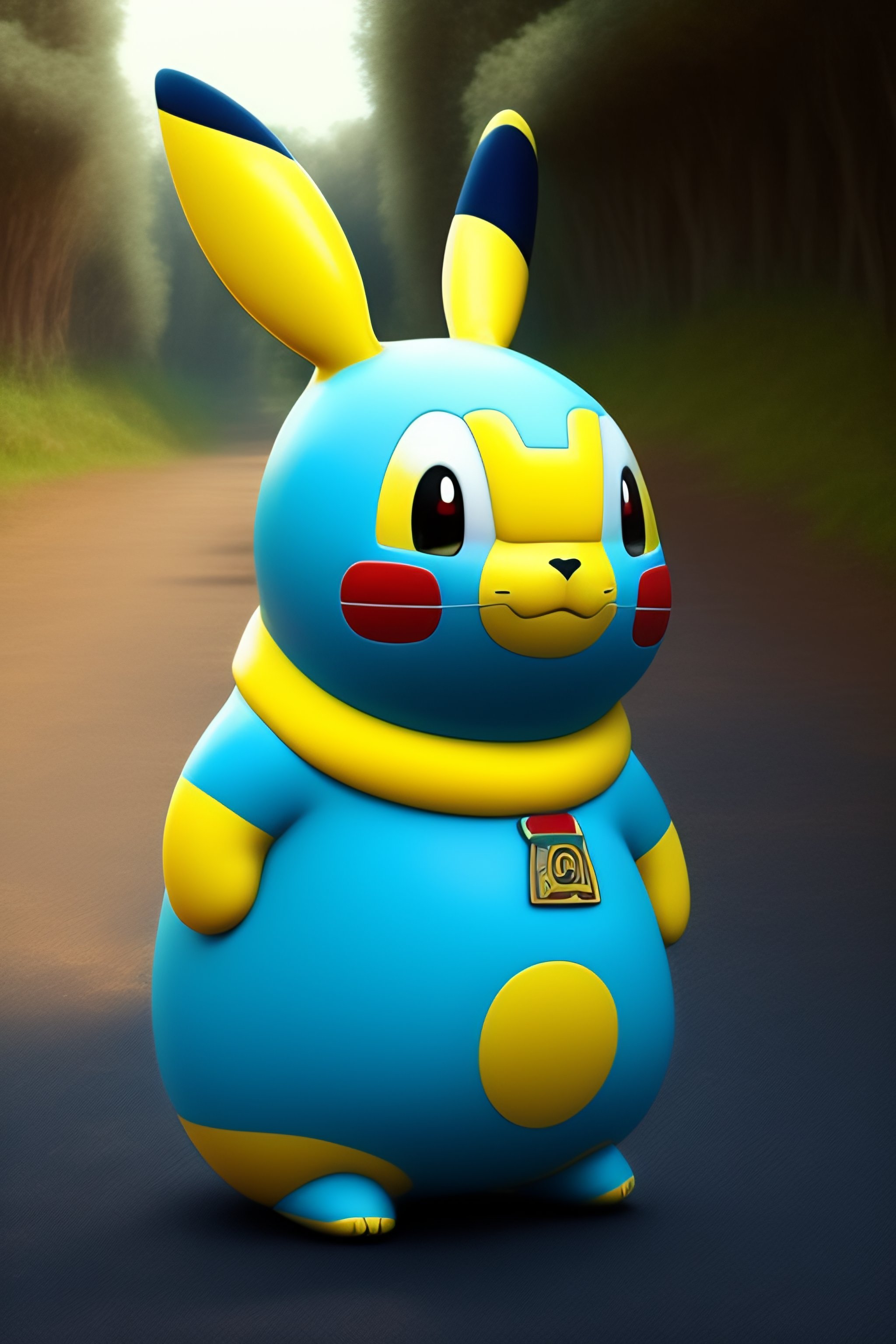 Lexica - Doraemon,Pikachu y larale en la playe