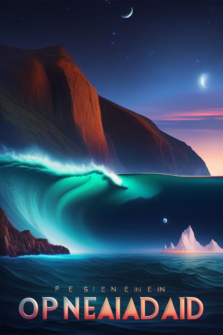 Lexica - Profile banner for open sea, Night Greenland with ocean view