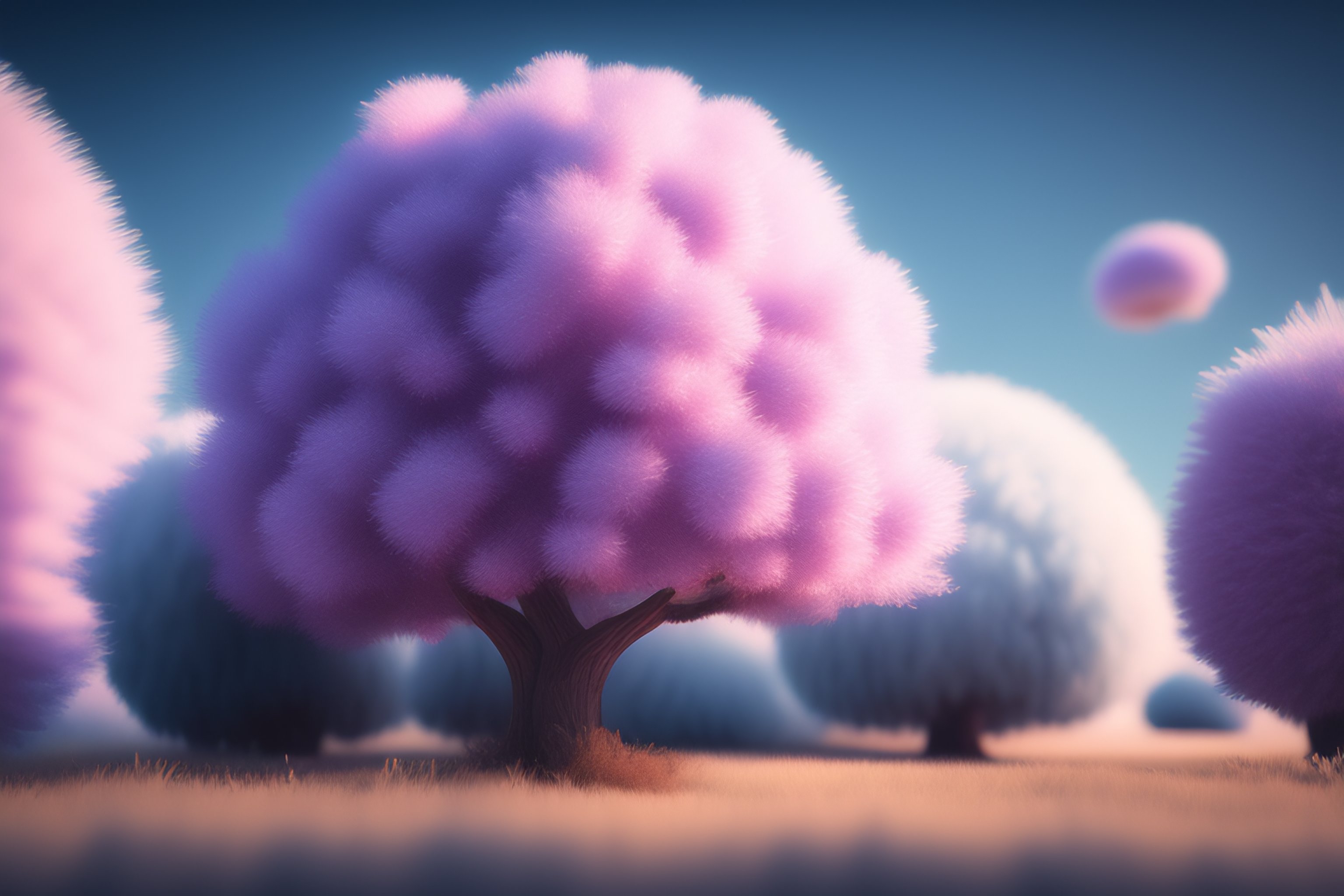 Lexica - Ultra hd! realistic, chrome, fluffy tree, pastel, dreamy ...