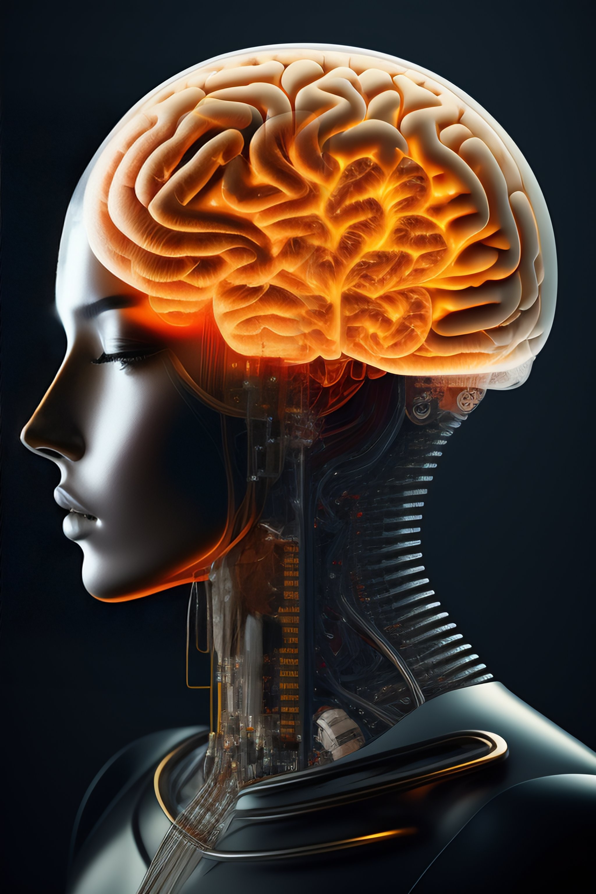Lexica - Human brain merging machine ai parts, like iphone, Knolling ...