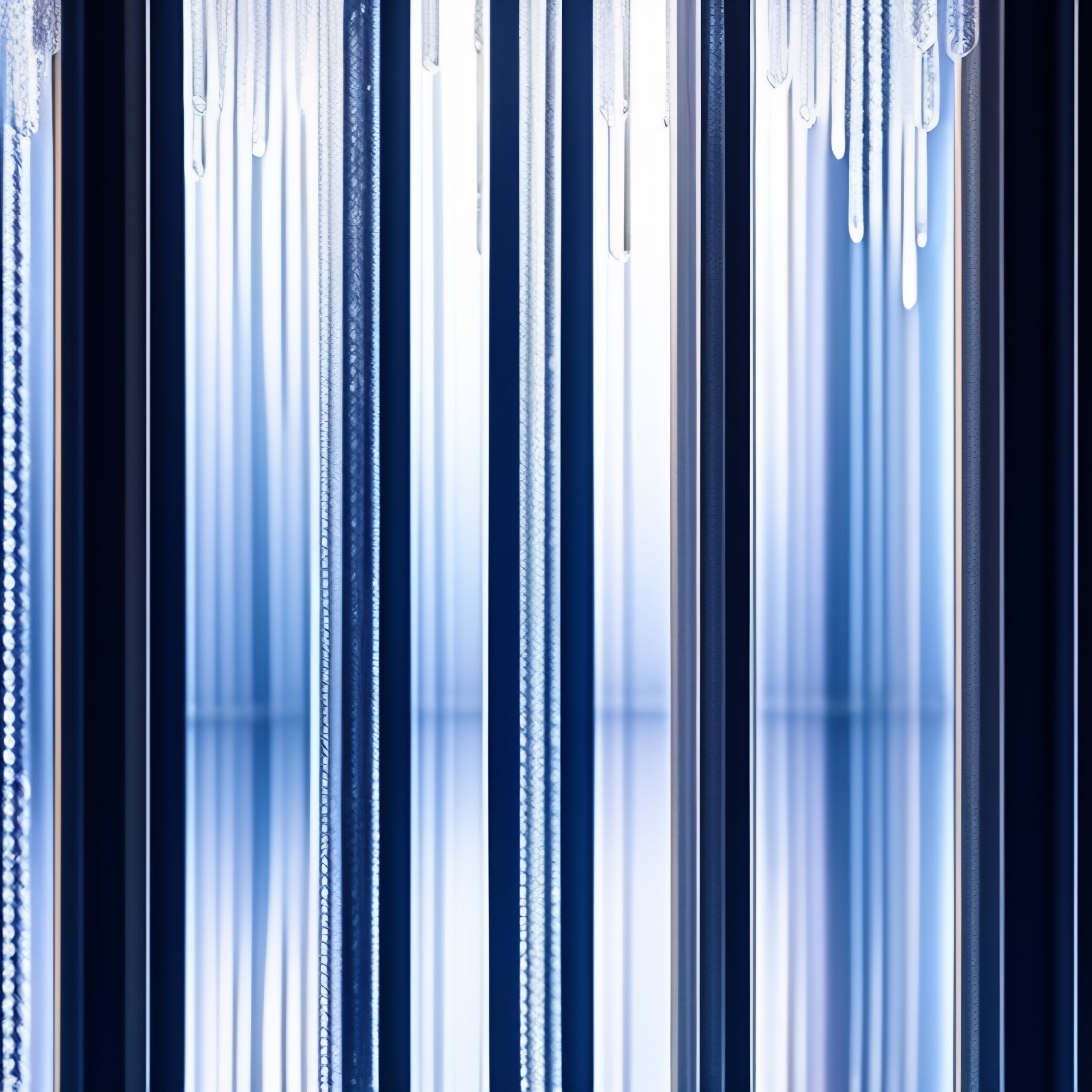 Lexica - 2d grid made up of many sparse dark hanging glass icicles ...