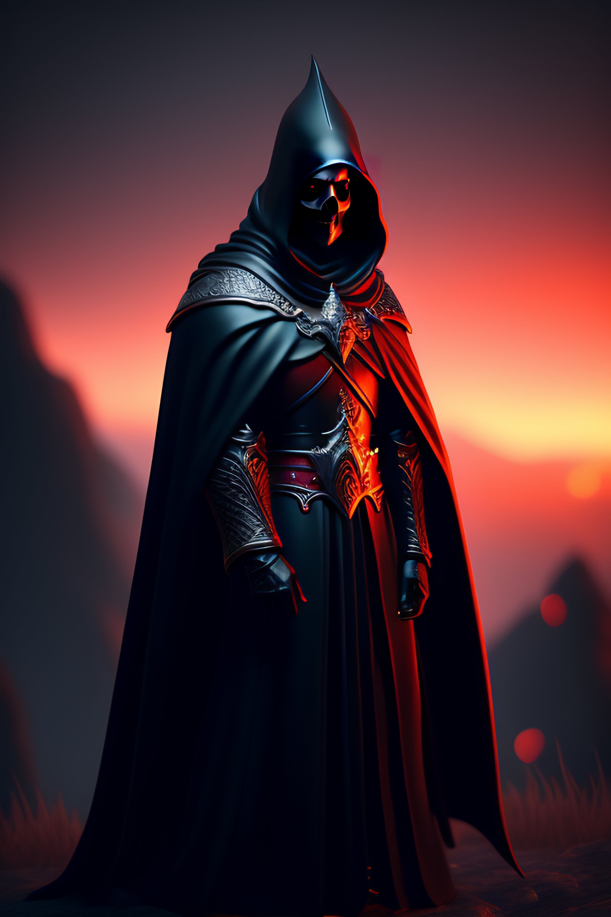 Lexica - Grim reaper, wearing black mask, ultra detailed fantasy, elden ...