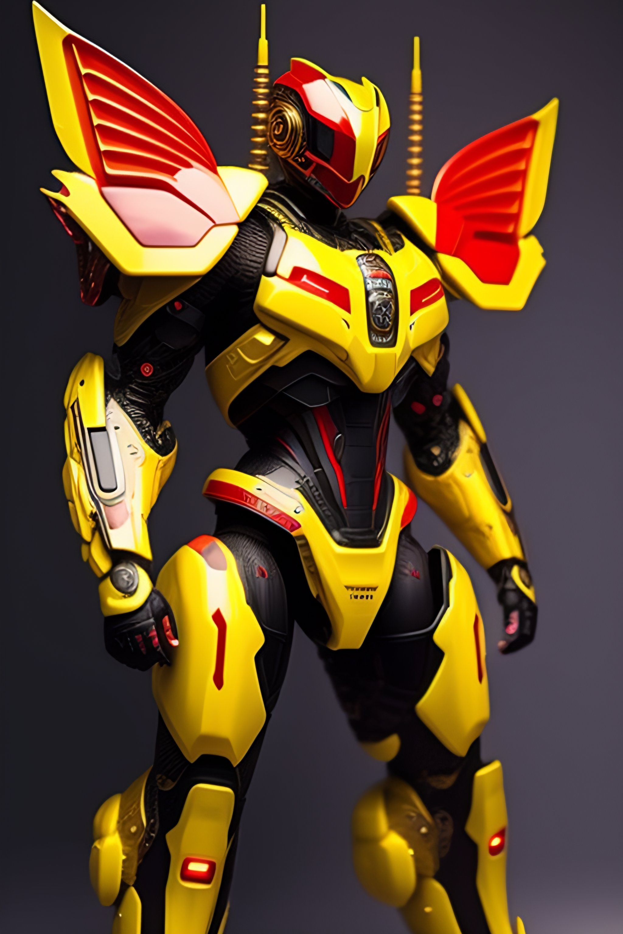 Lexica - An extremely complex and advanced cyborg male yellow, red and ...