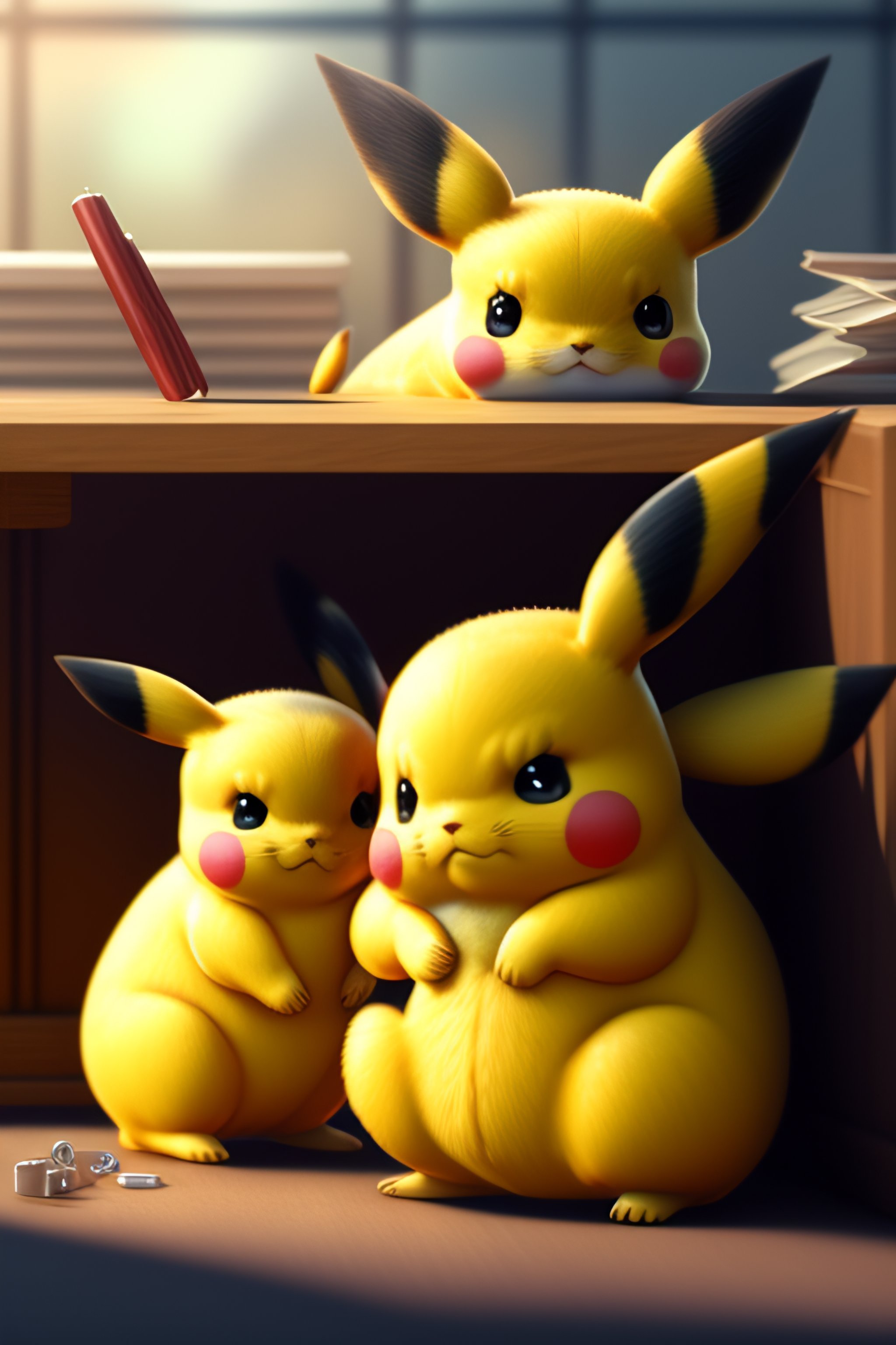 Lexica - Pikachu commiting tax fraud, paperwork, exhausted, cute ...