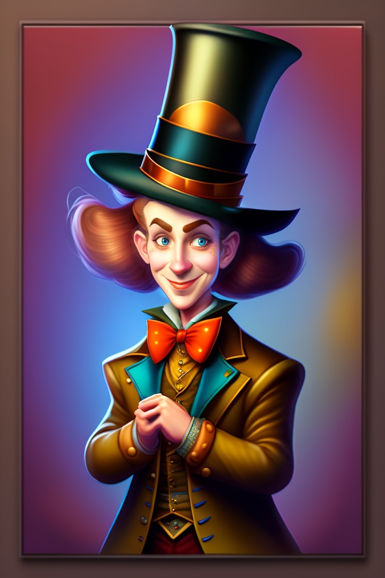 Lexica - Please create for me a cartoon image of the Mad Hatter from ...