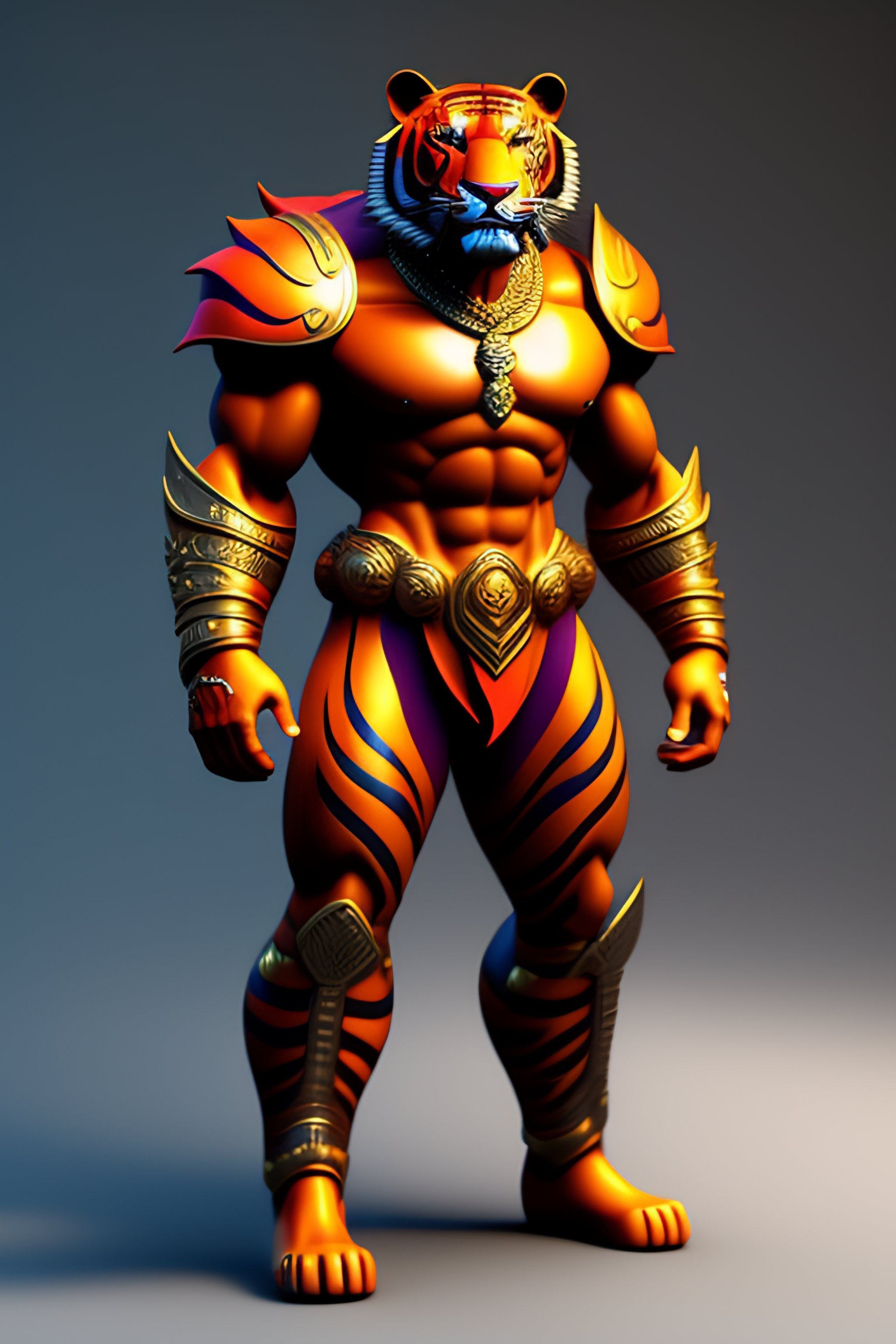 Lexica - 3d humanoid Tiger virgol warrior
