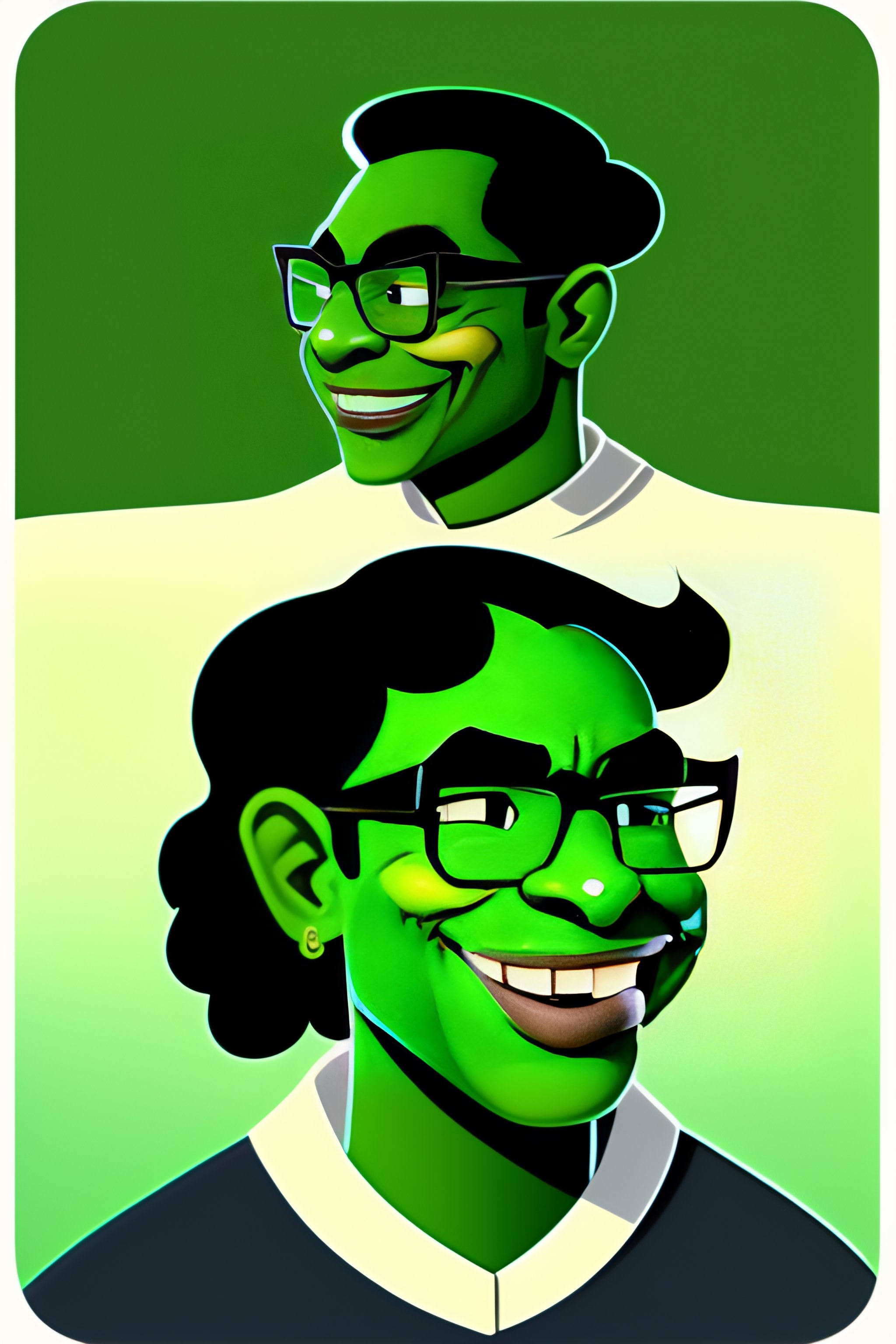 Lexica - A well-drawn friendly kind dark-green orc with a kind smile ...