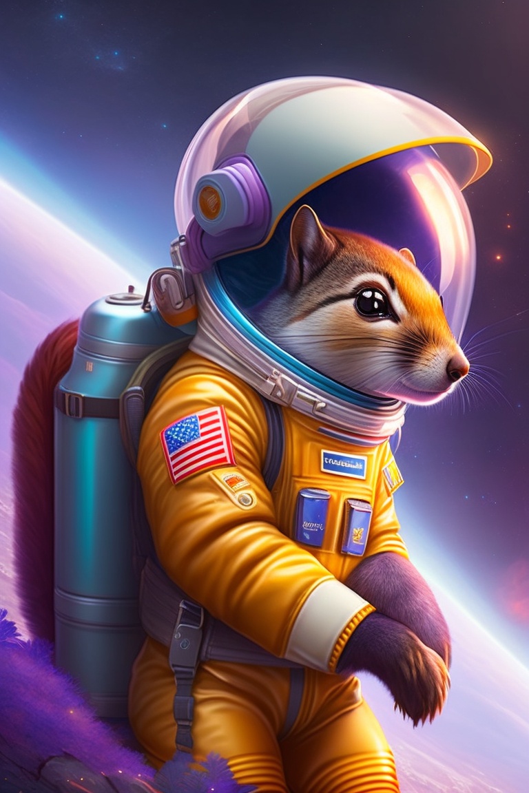 Lexica - A space squirrel in an astronaut suit, guardian of the galaxy ...