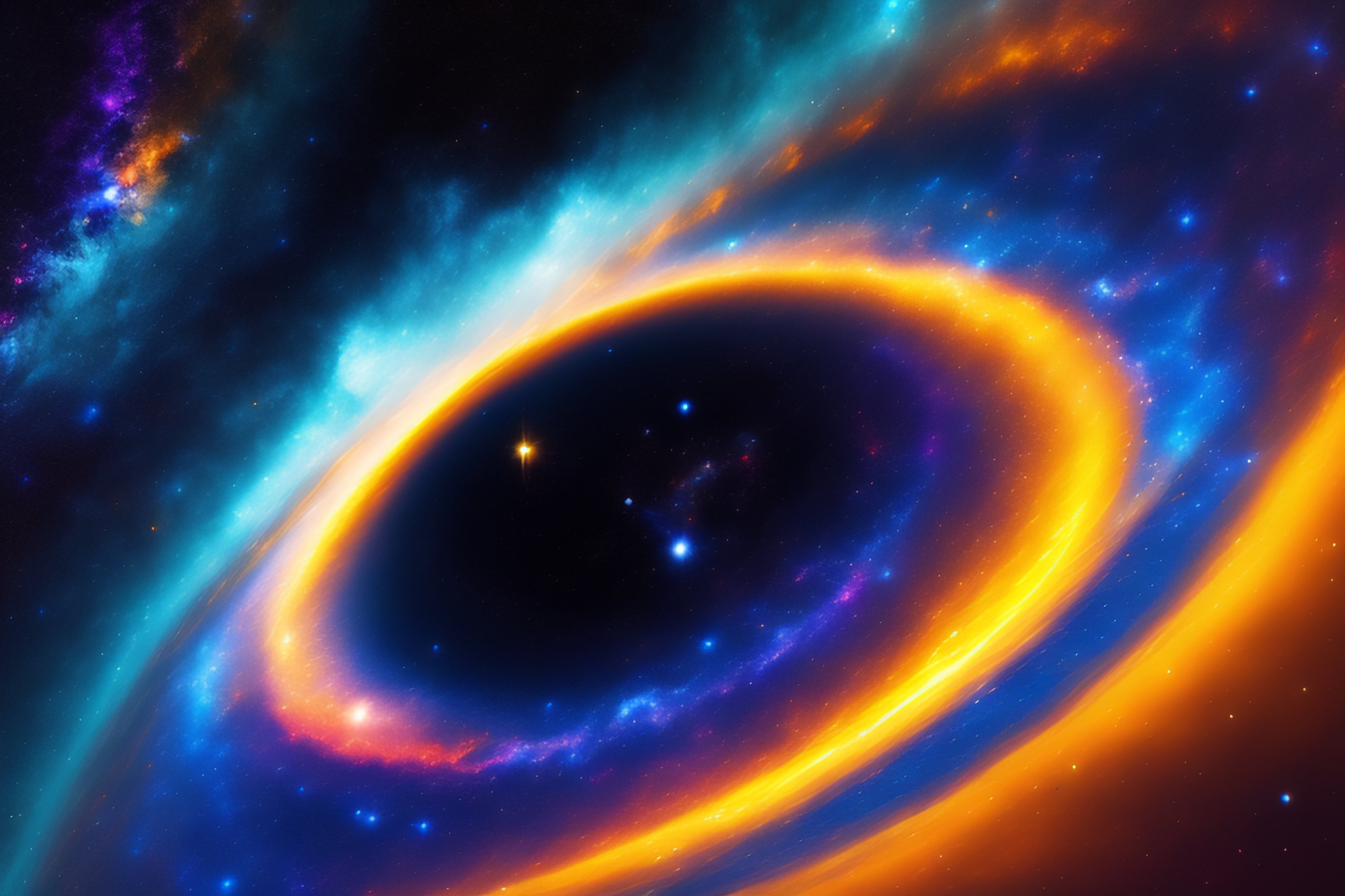 Lexica - Abystract blue and yellow, cosmic star, galaxy full screen ...