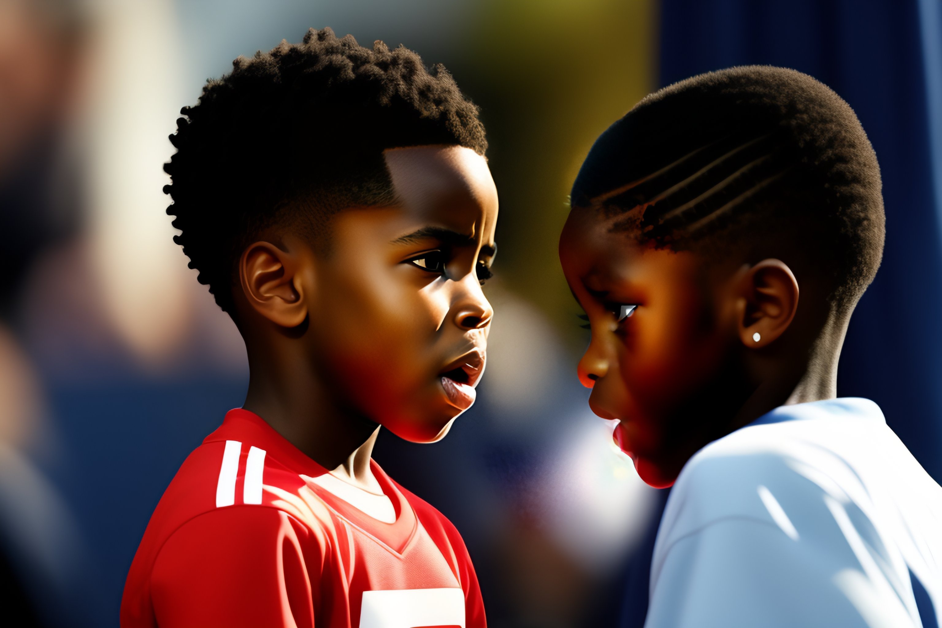 Lexica - A black boy verbally abusing others