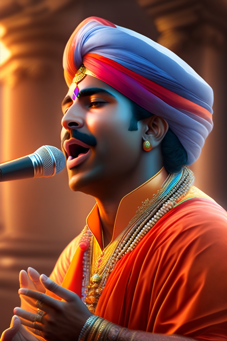 Lexica - Hindu pandit singing song, 8k