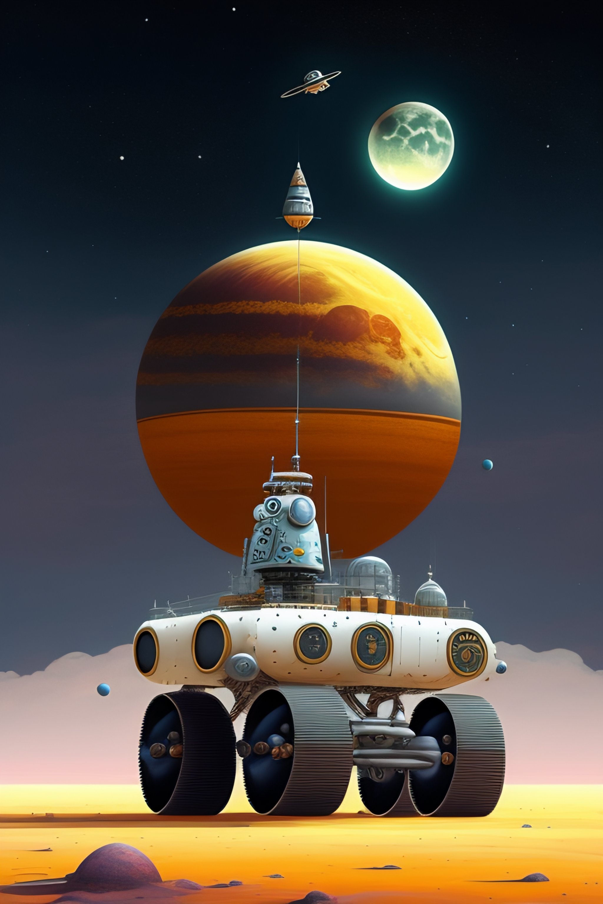 Lexica - A robot trying to land on the moon, art by Alexander Jansson ...