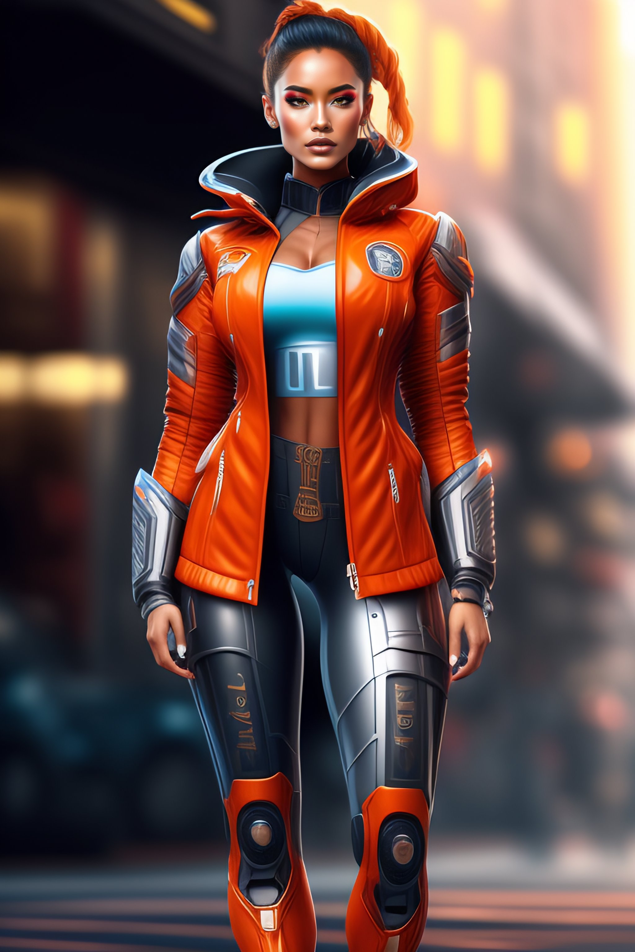 Lexica - Highly detailed muscular robot girl with modern style wearing ...