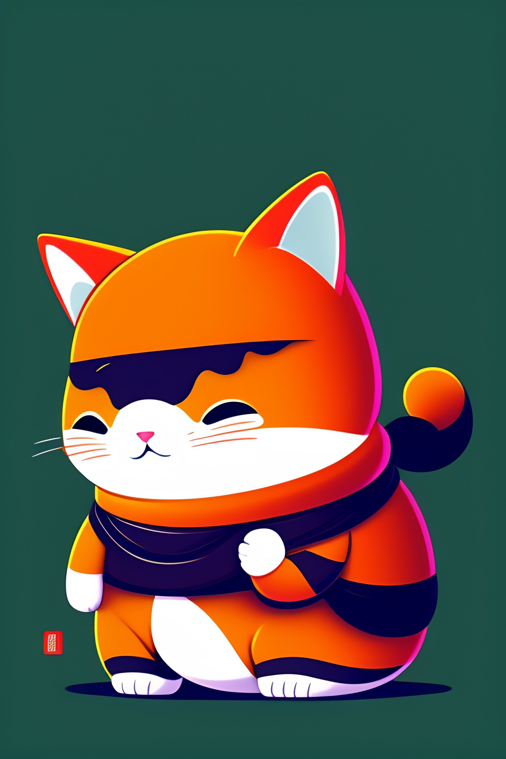 Lexica - An intense action portrait of cute kawaii ninja cat, cartoon ...
