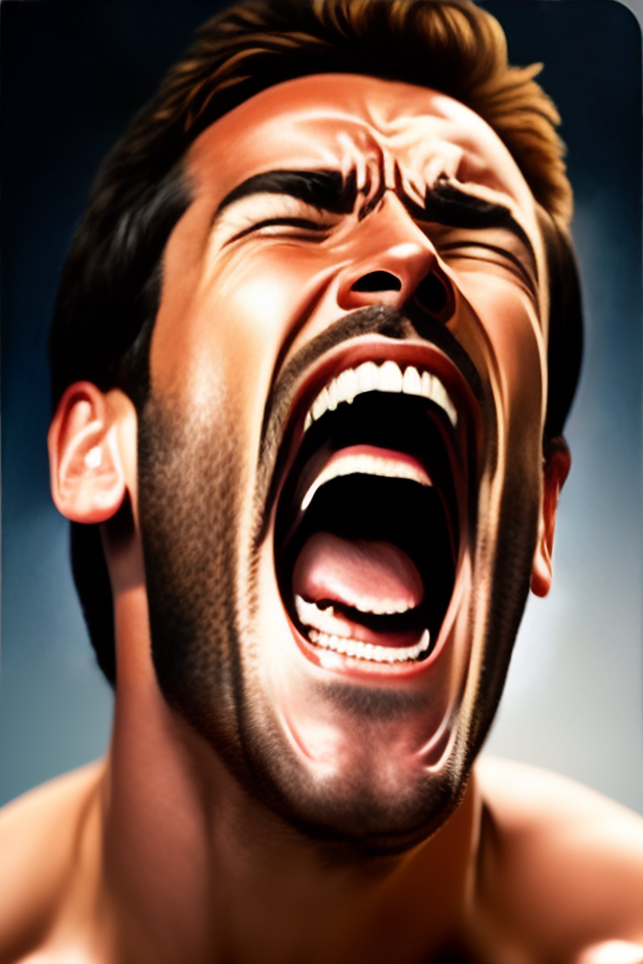 Lexica - Portrait of man screaming