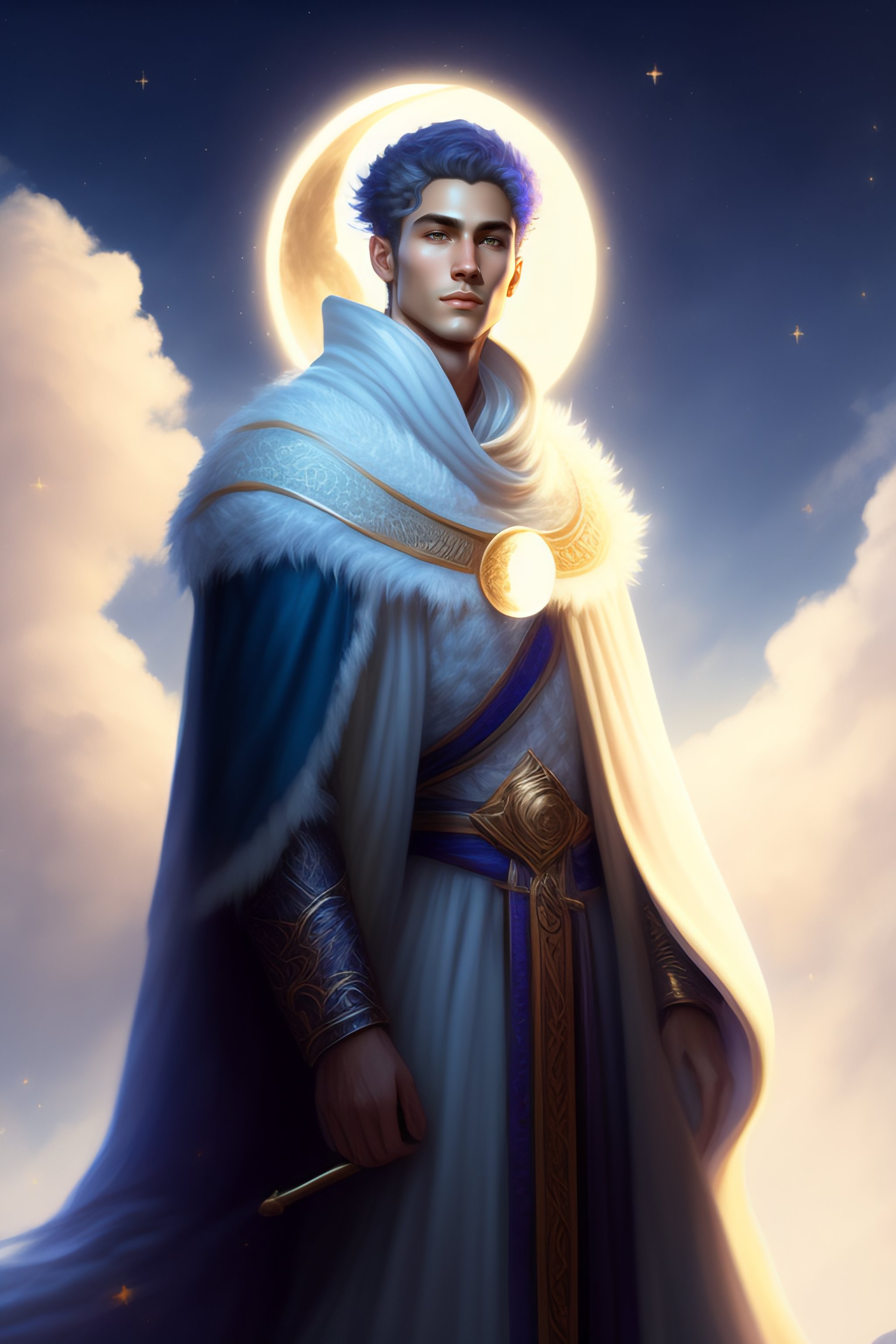 Lexica - Moon mage, young white male adult, moon wizard, moonlight ...