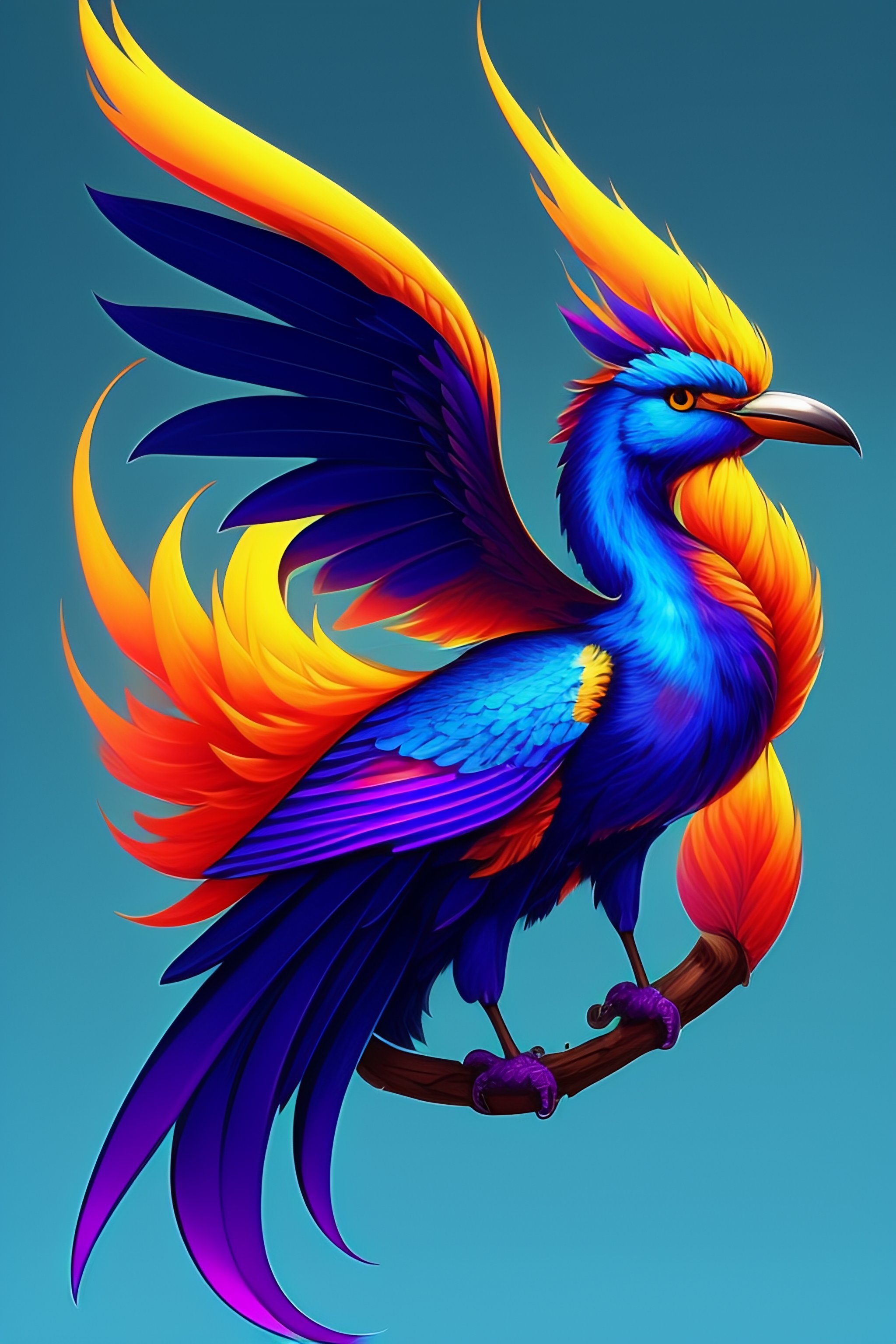 Lexica - A cerulean phoenix, in the style of chibi anime.