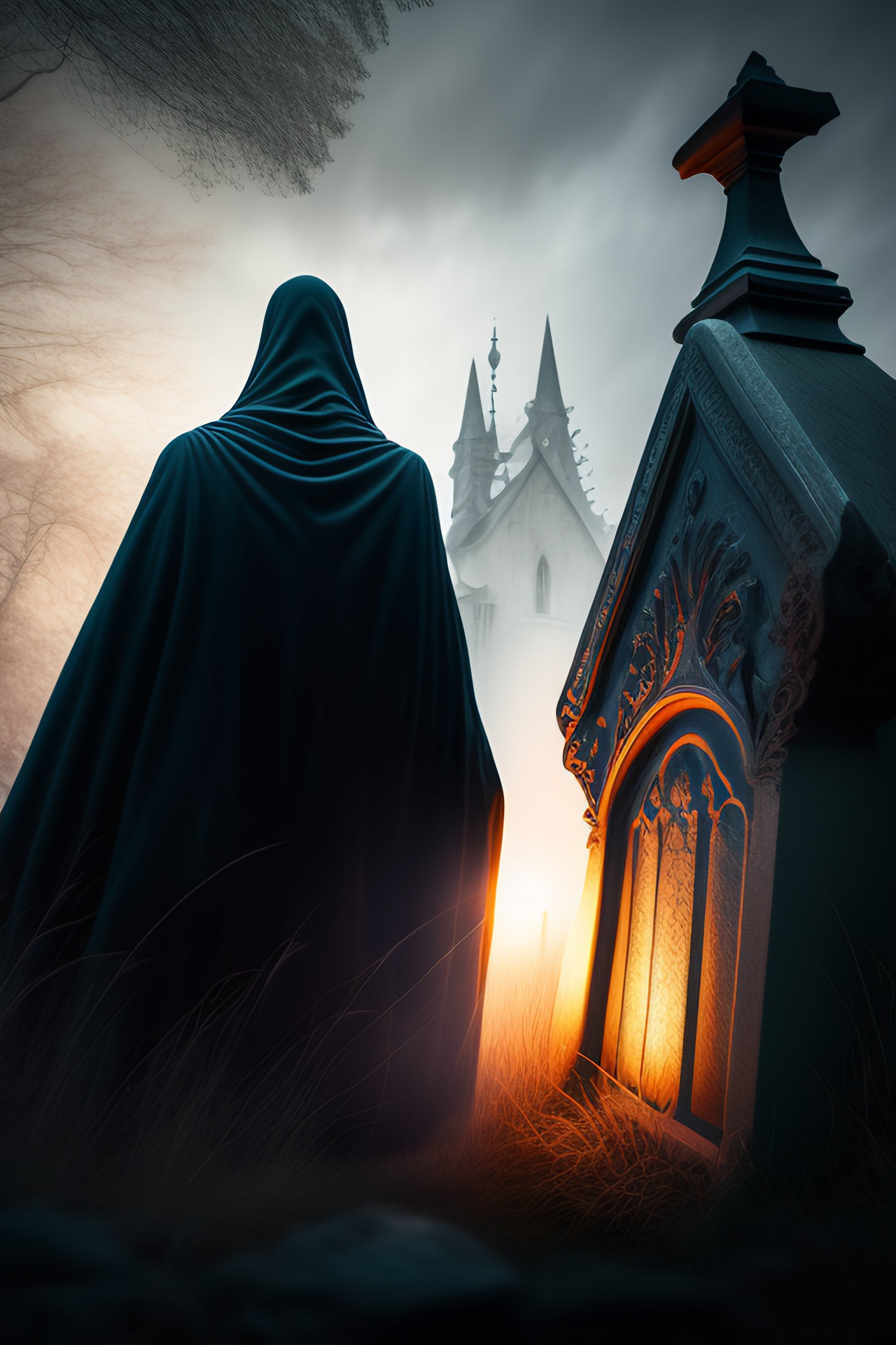 Lexica - Portrait of a scary dementor seen from the front in a ...