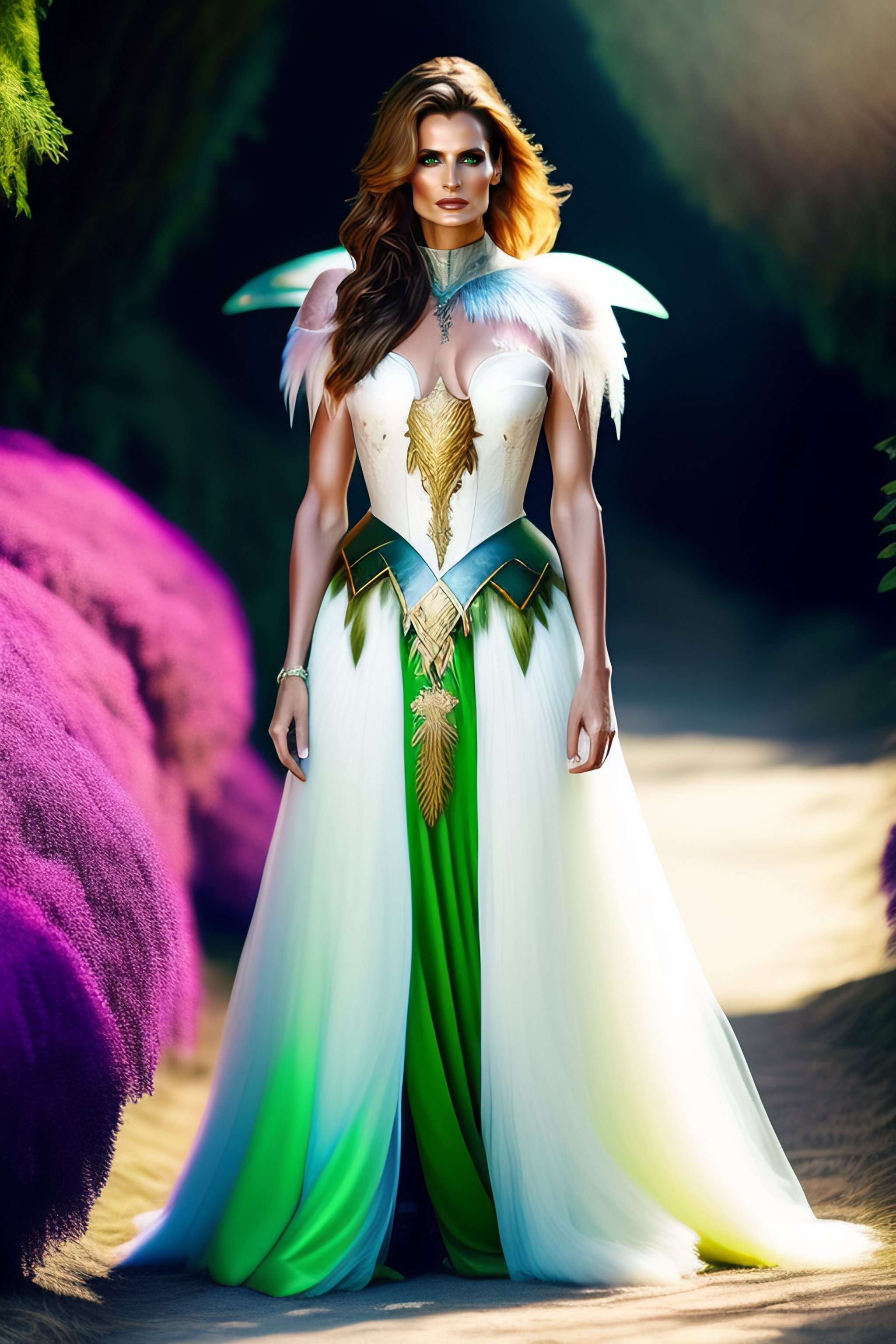 Lexica - Stana Katic, insane fairy warrior queen, full body portrait ...