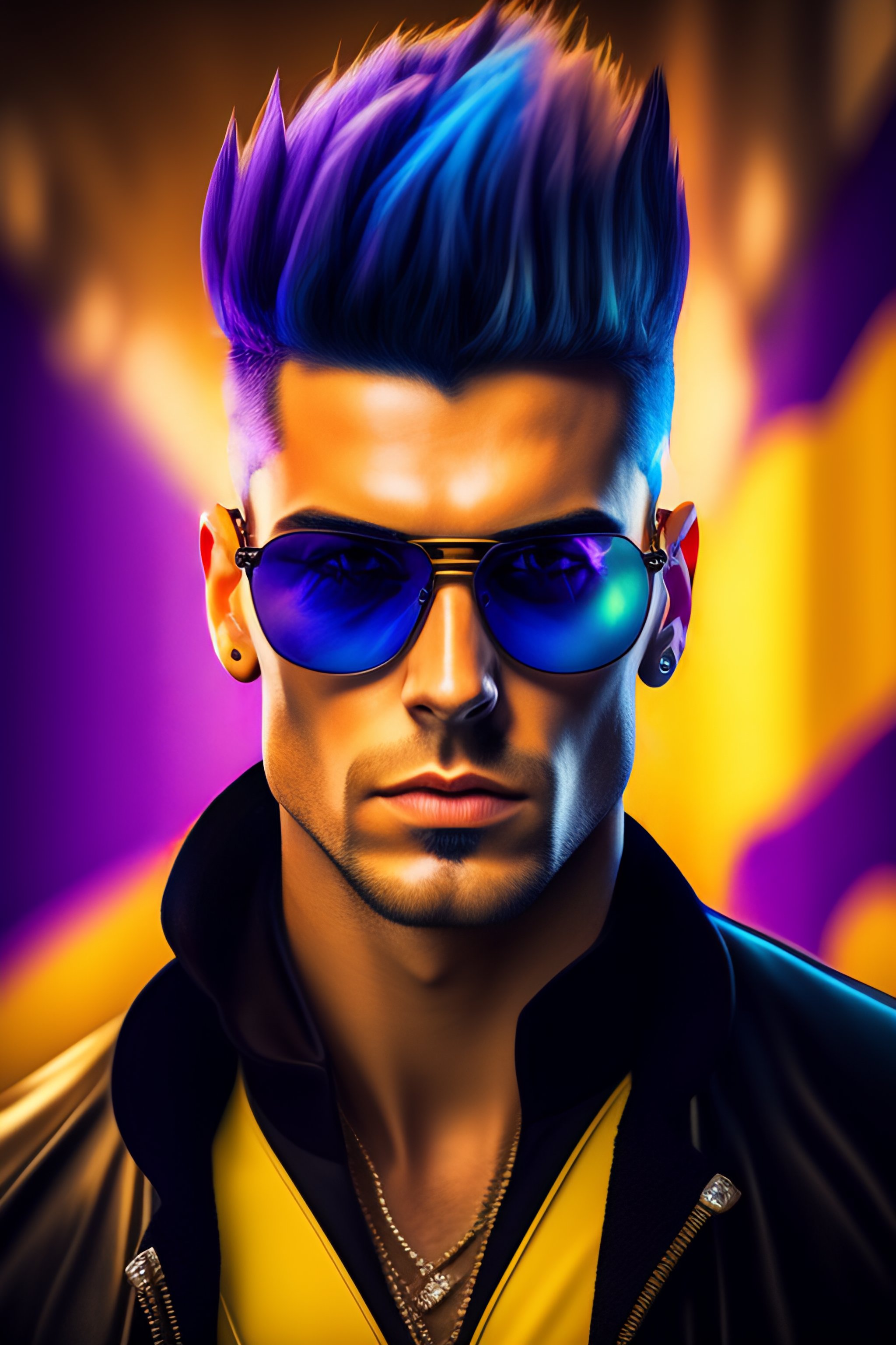 Lexica - Highly detailed portrait of a chess player, sunglasses, blue ...