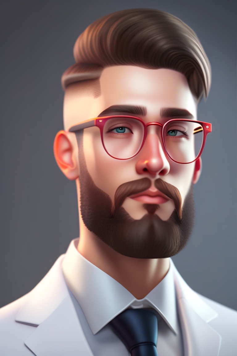 Lexica - Portrait realistic young scientist, wearing glasses with a ...