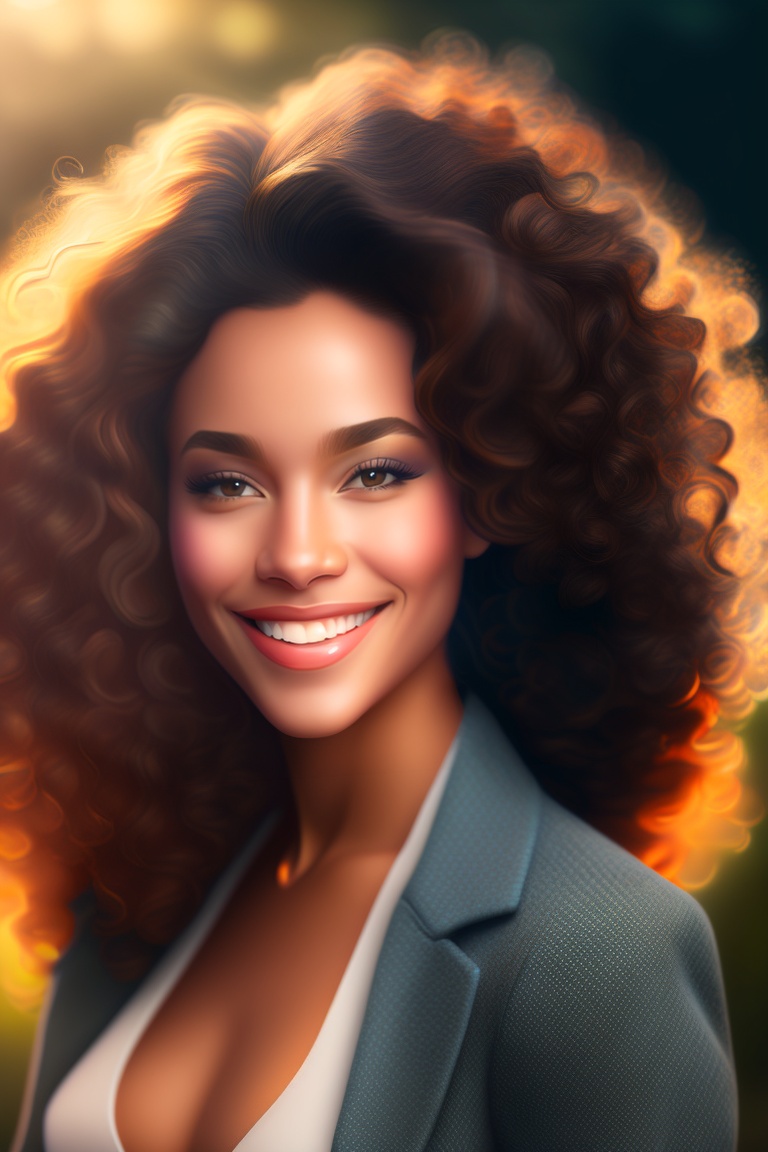 Lexica Woman Smiling Wavy Hair