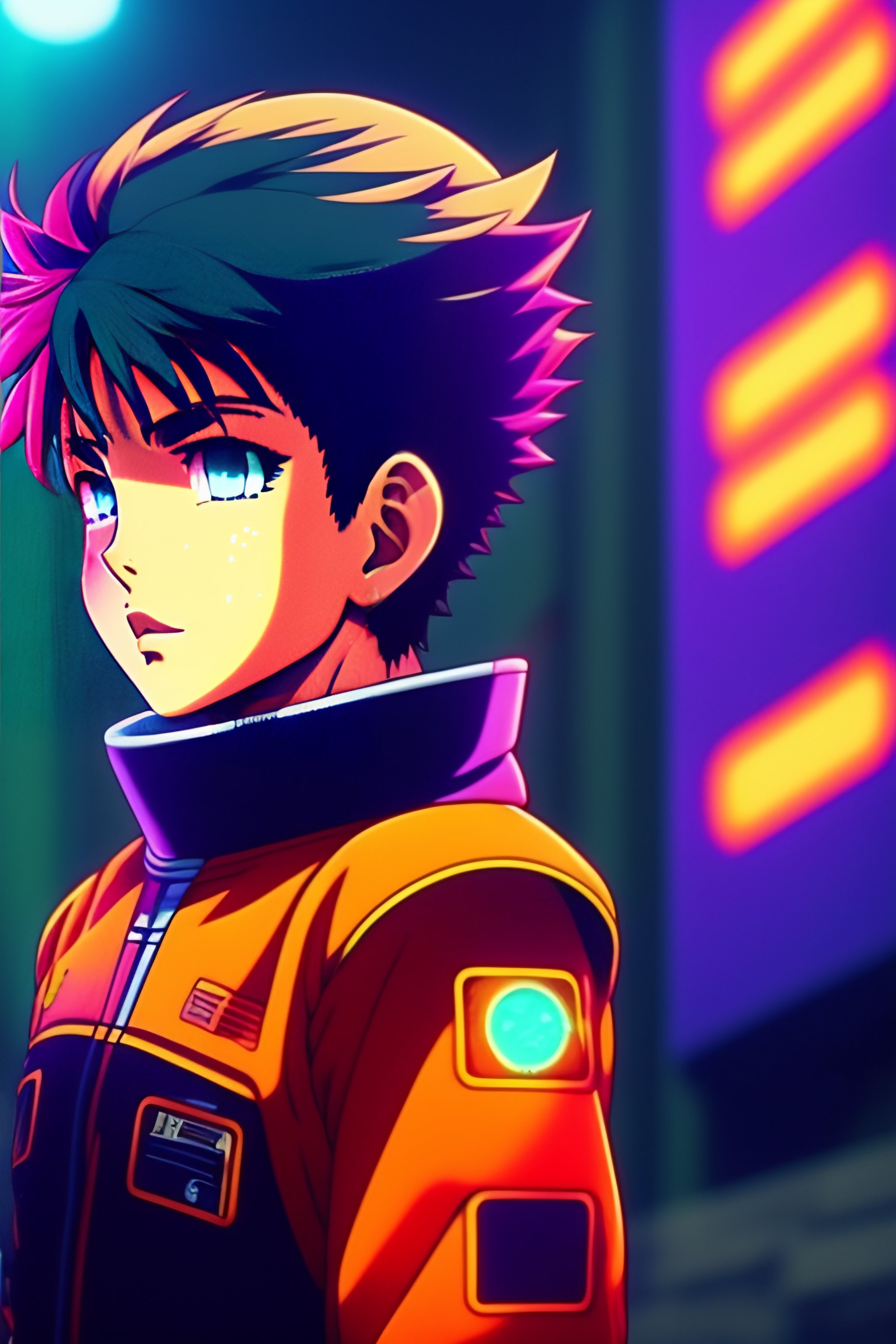 Lexica - Simple design. 1980s anime screenshot, chrome boy, edgy ...