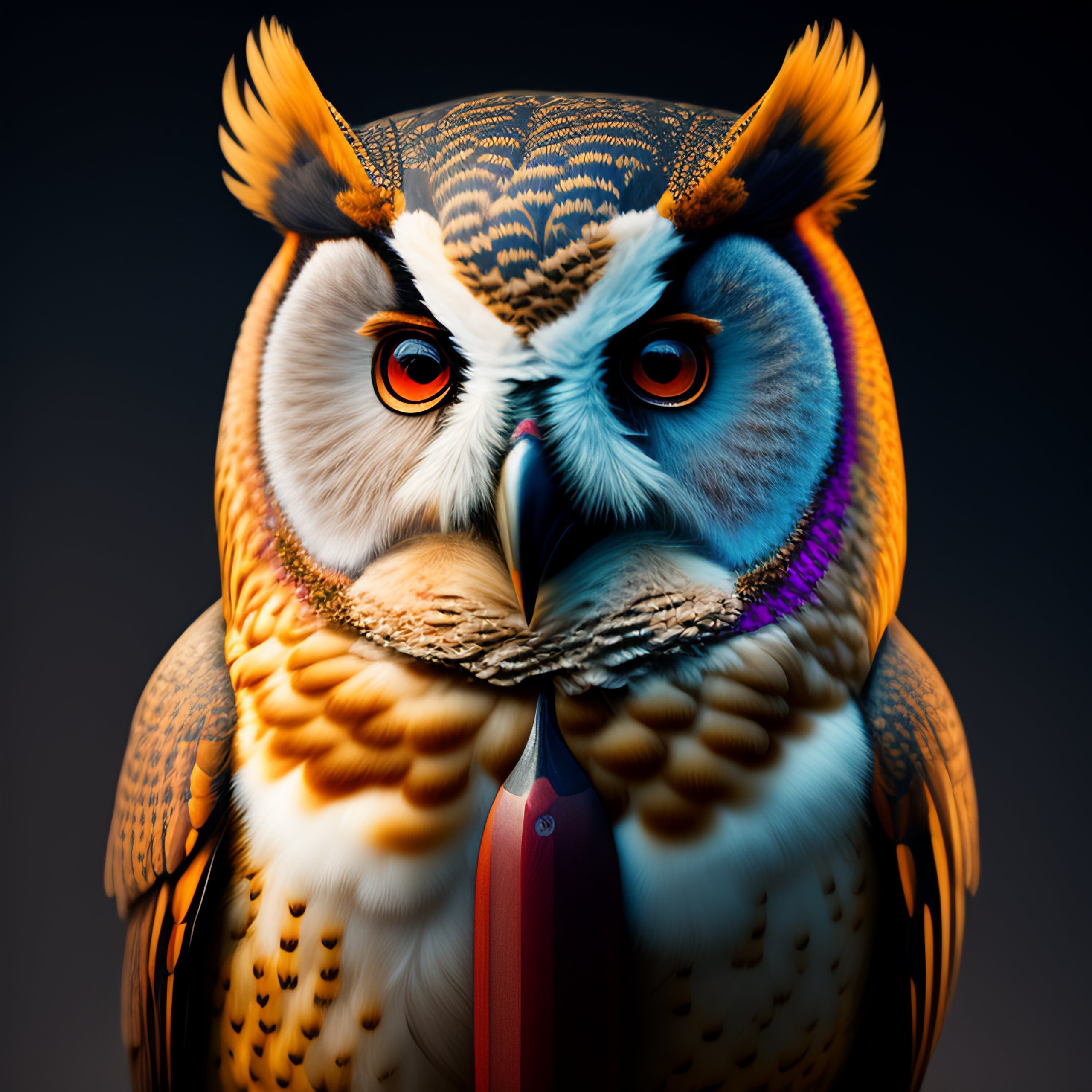 Lexica - An bloody and murderer owl holding a weapon, ultrarealistic