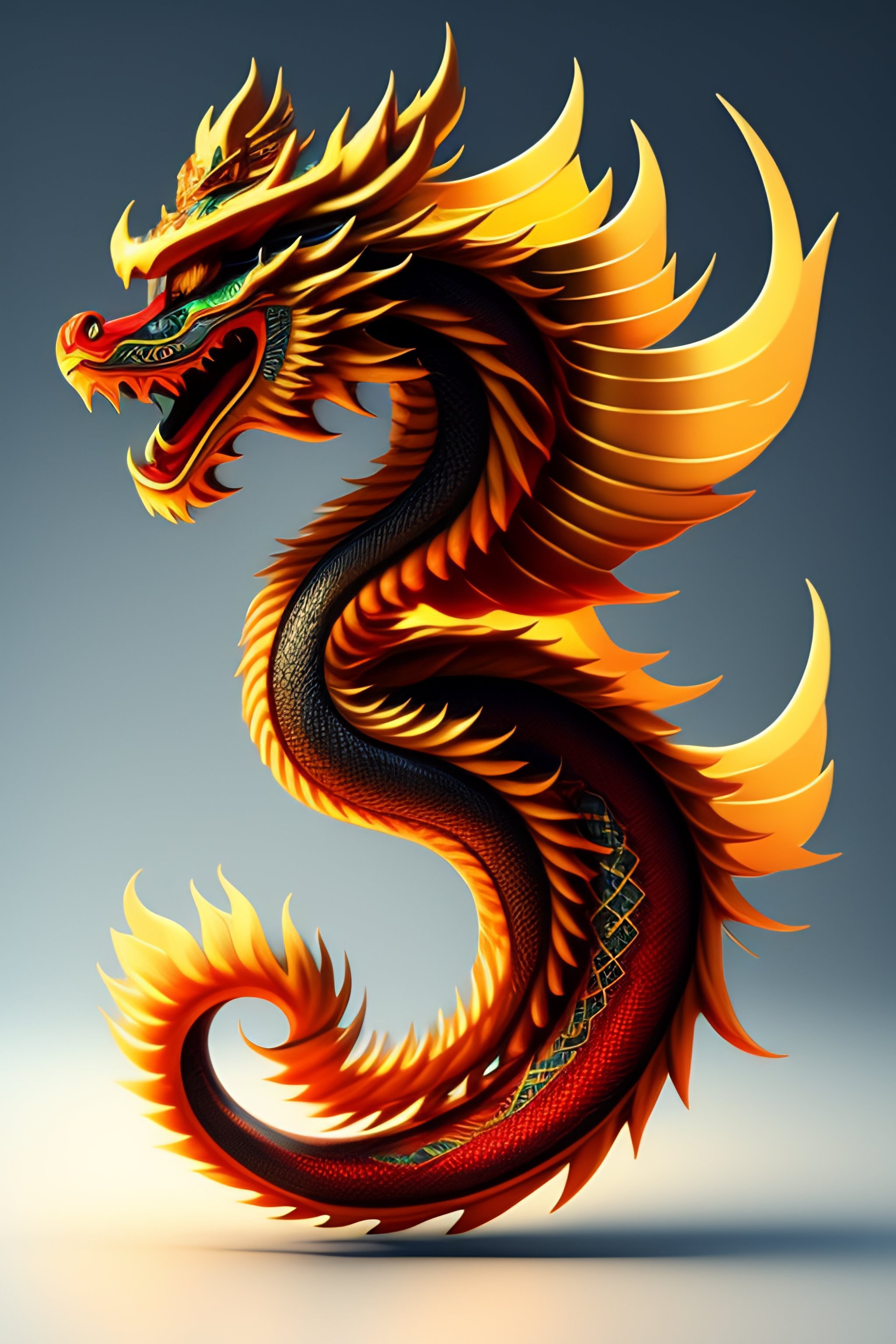 Tribal Chinese Dragon Art