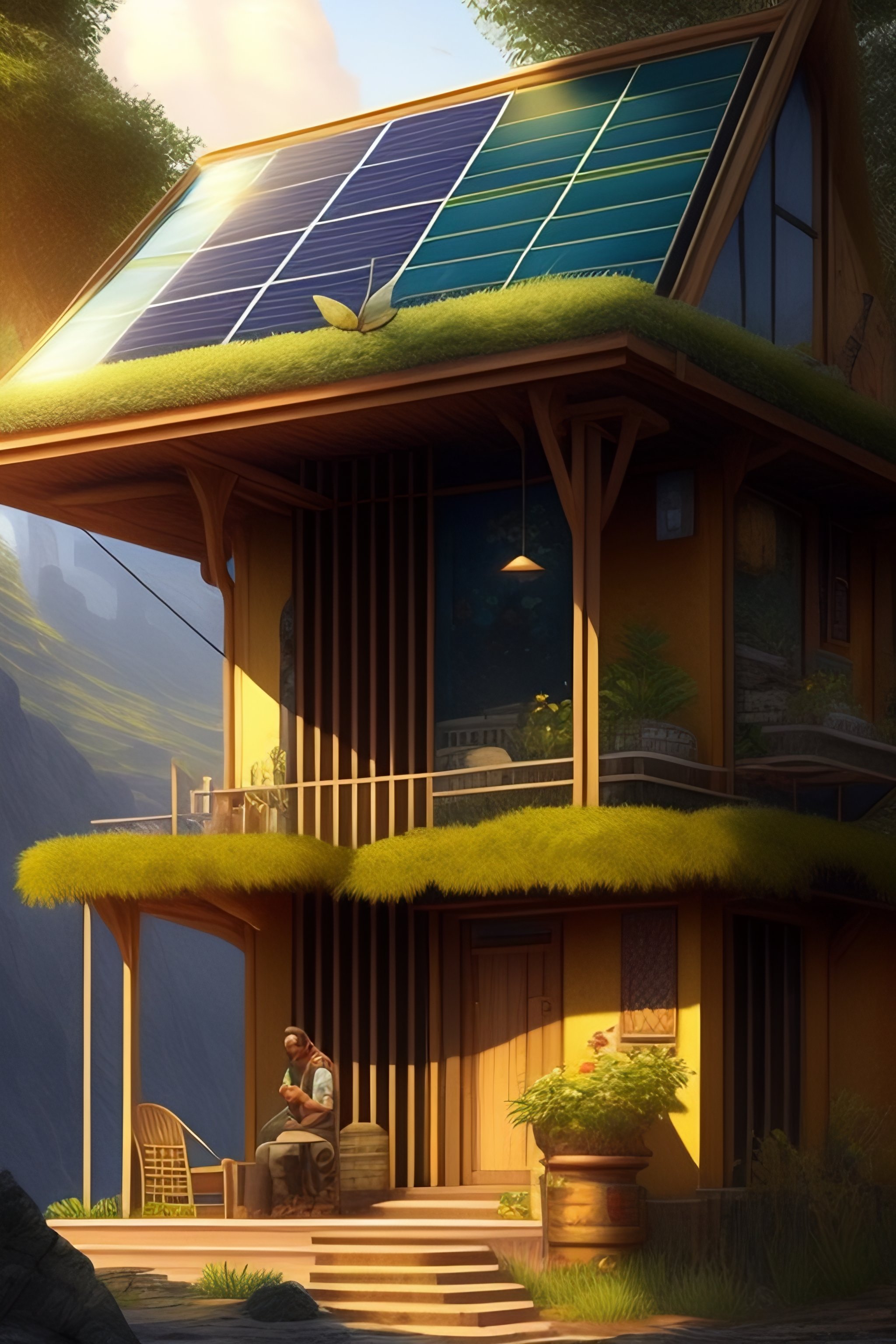Lexica - People living in a realistic solarpunk community. Buildings ...