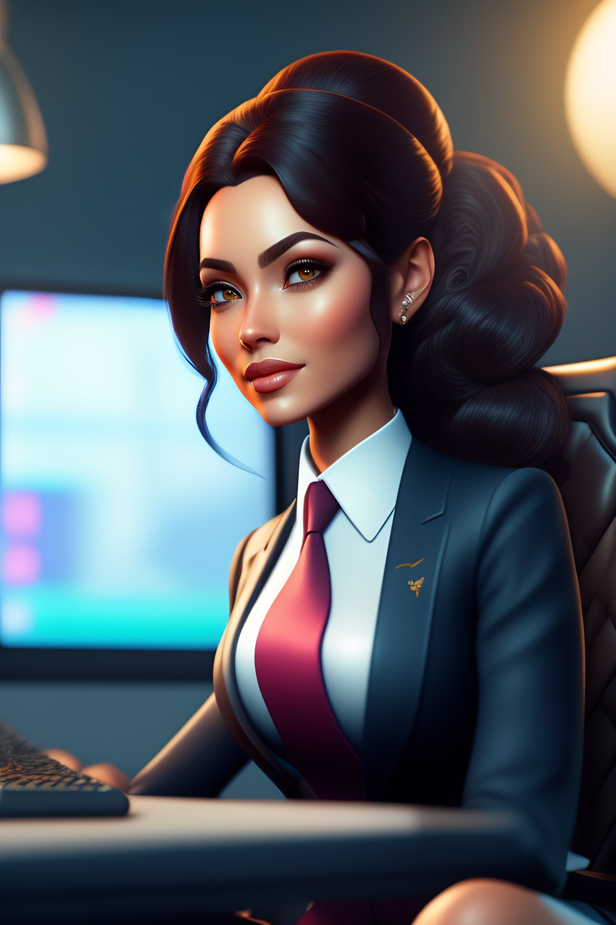 Lexica - Epic professional digital art of an HR fairy in business suit working in a tech company ...