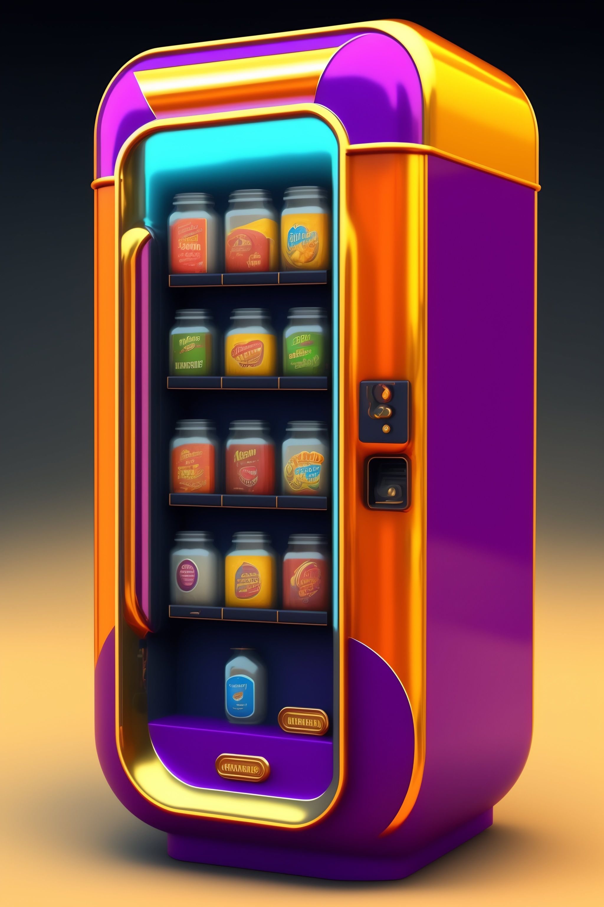 Lexica - Retro 3D render of a potion vending machine, cute. Concept art ...