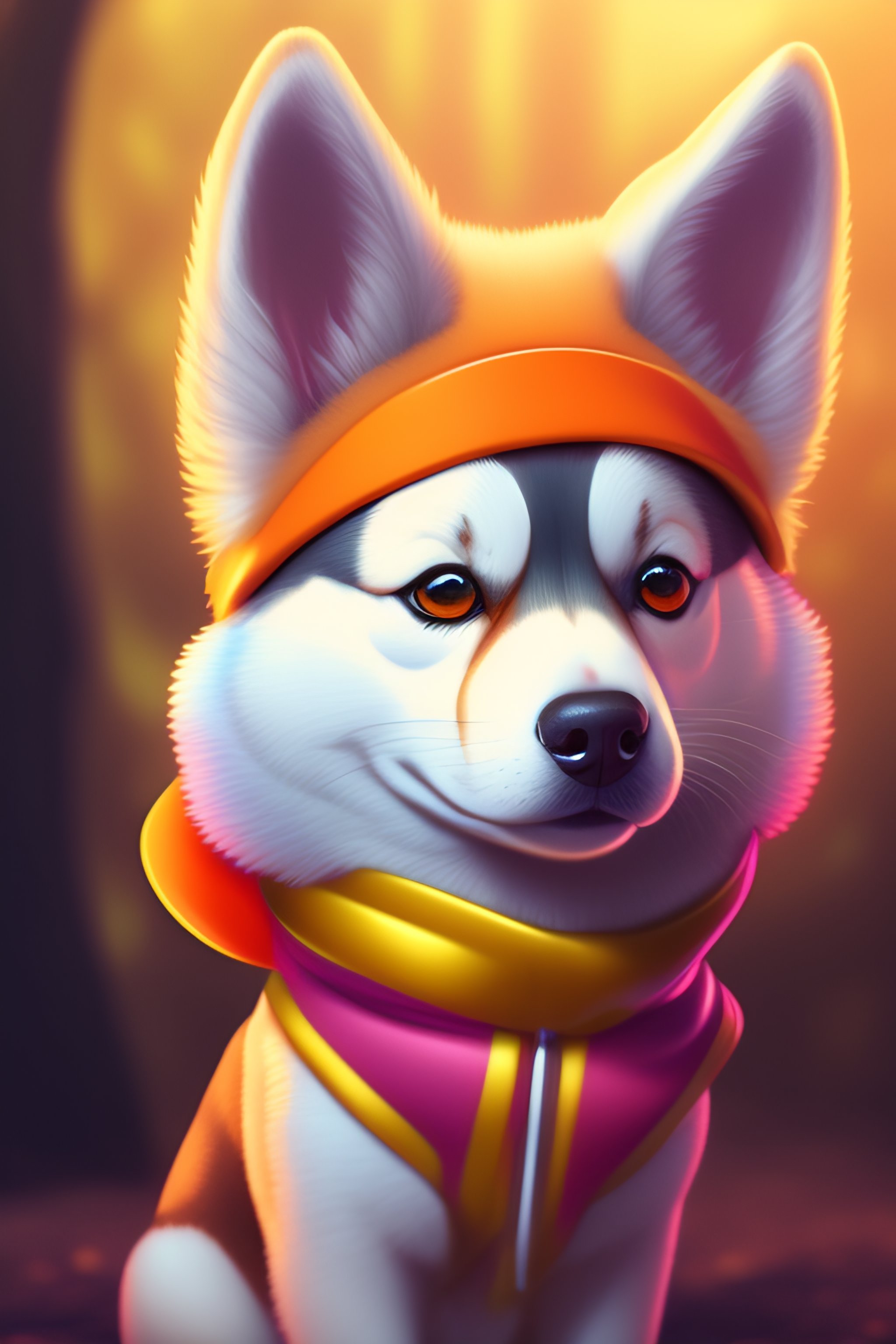 Lexica - Cute and adorable cartoon husky with hiphop clothing\, fantasy ...
