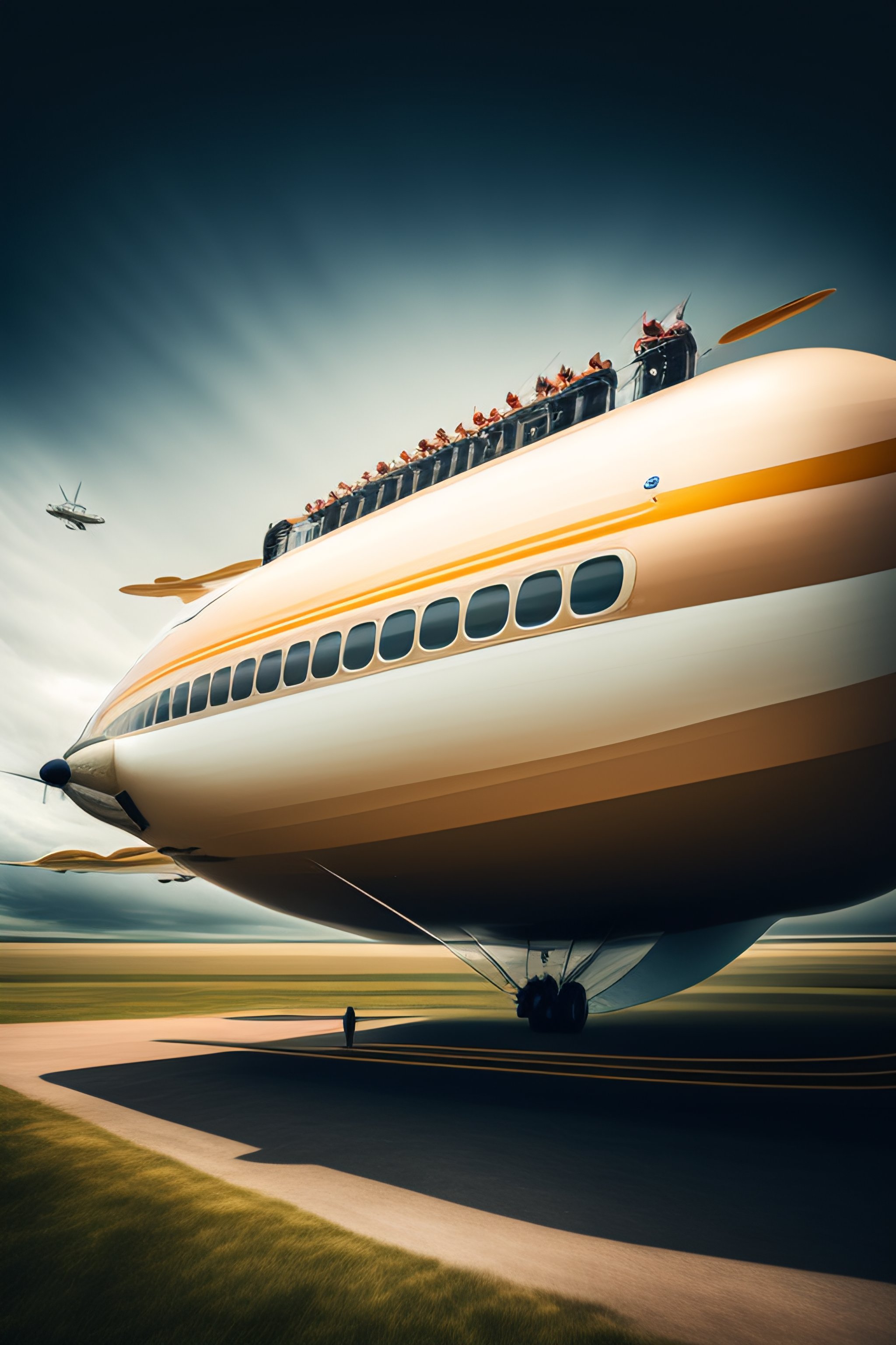 Lexica - Women with wings flying out of airship