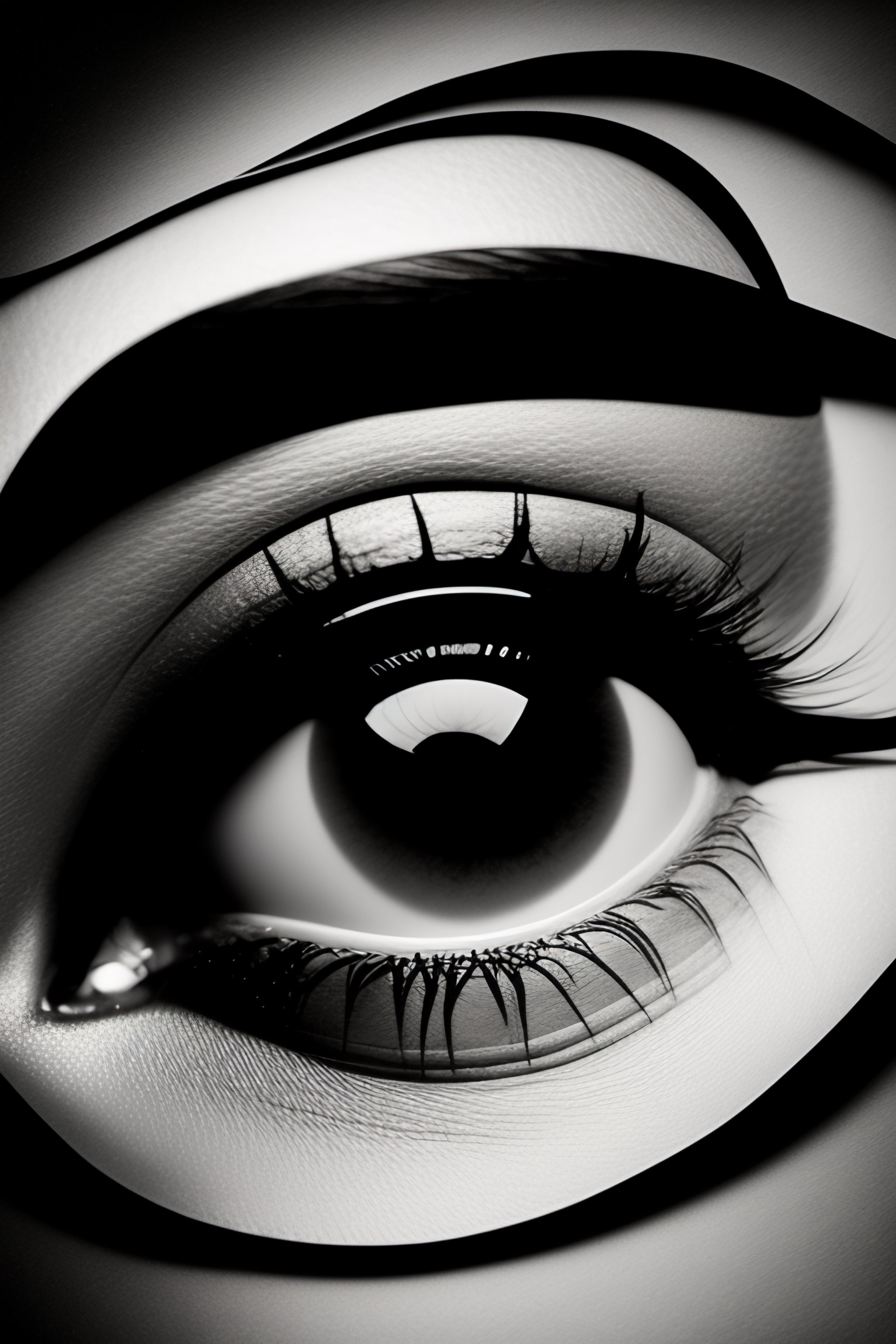 Lexica - A cutout picture of an eye from a vintage magazine, torn edges ...