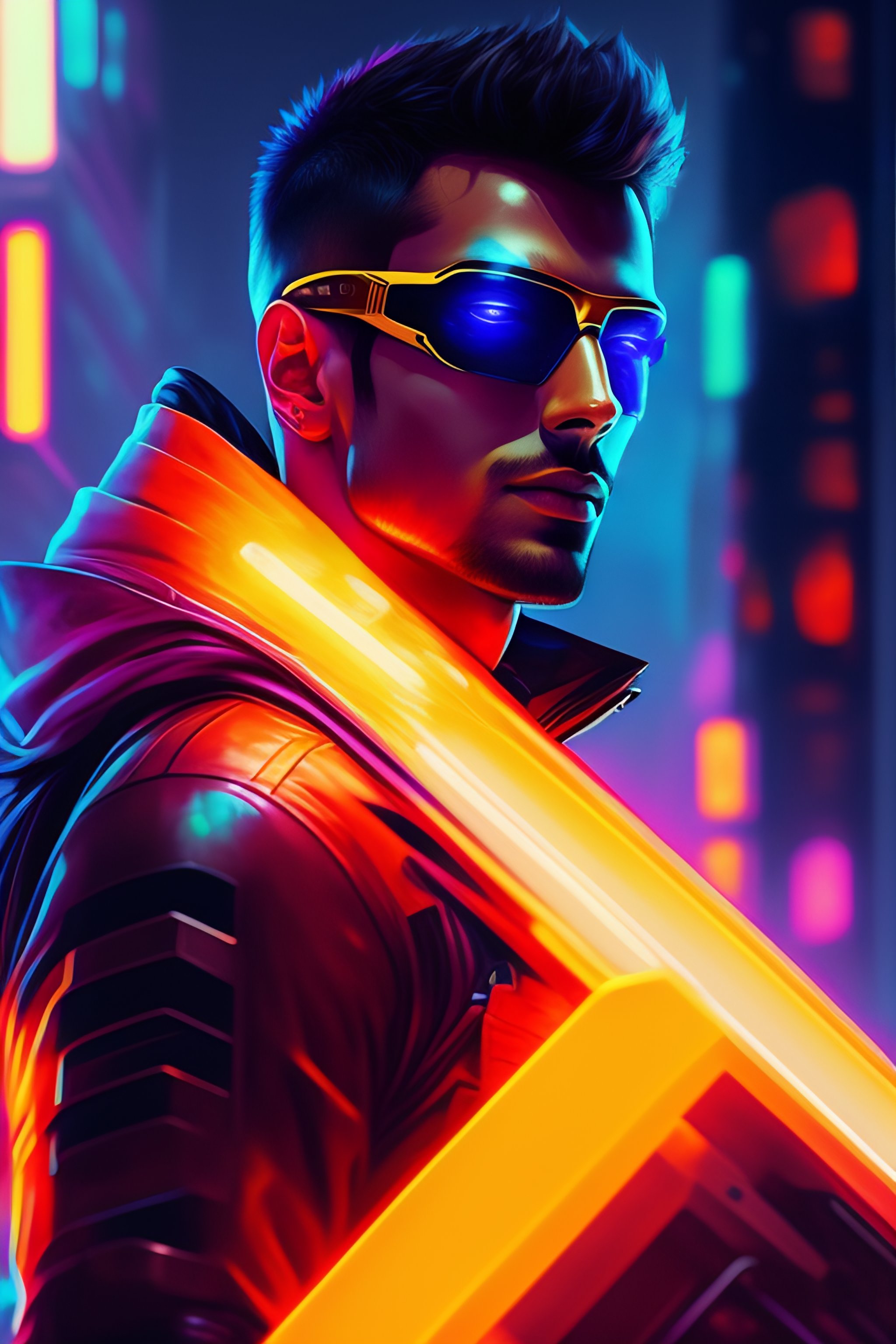 Lexica - Theo james as cyclops , cyberpunk futuristic neon. by ismail ...