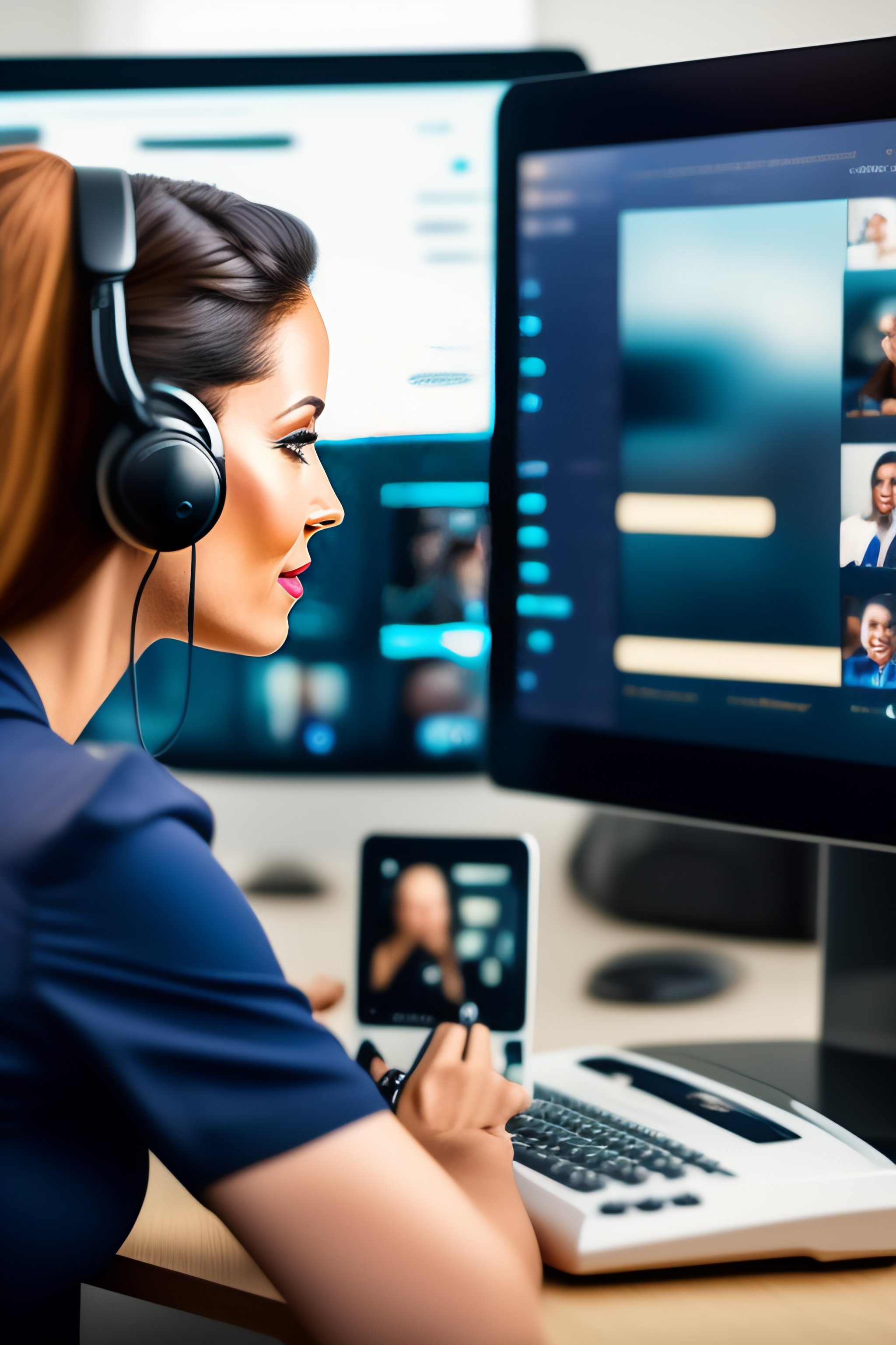 Lexica - A tech support woman in a zoom video