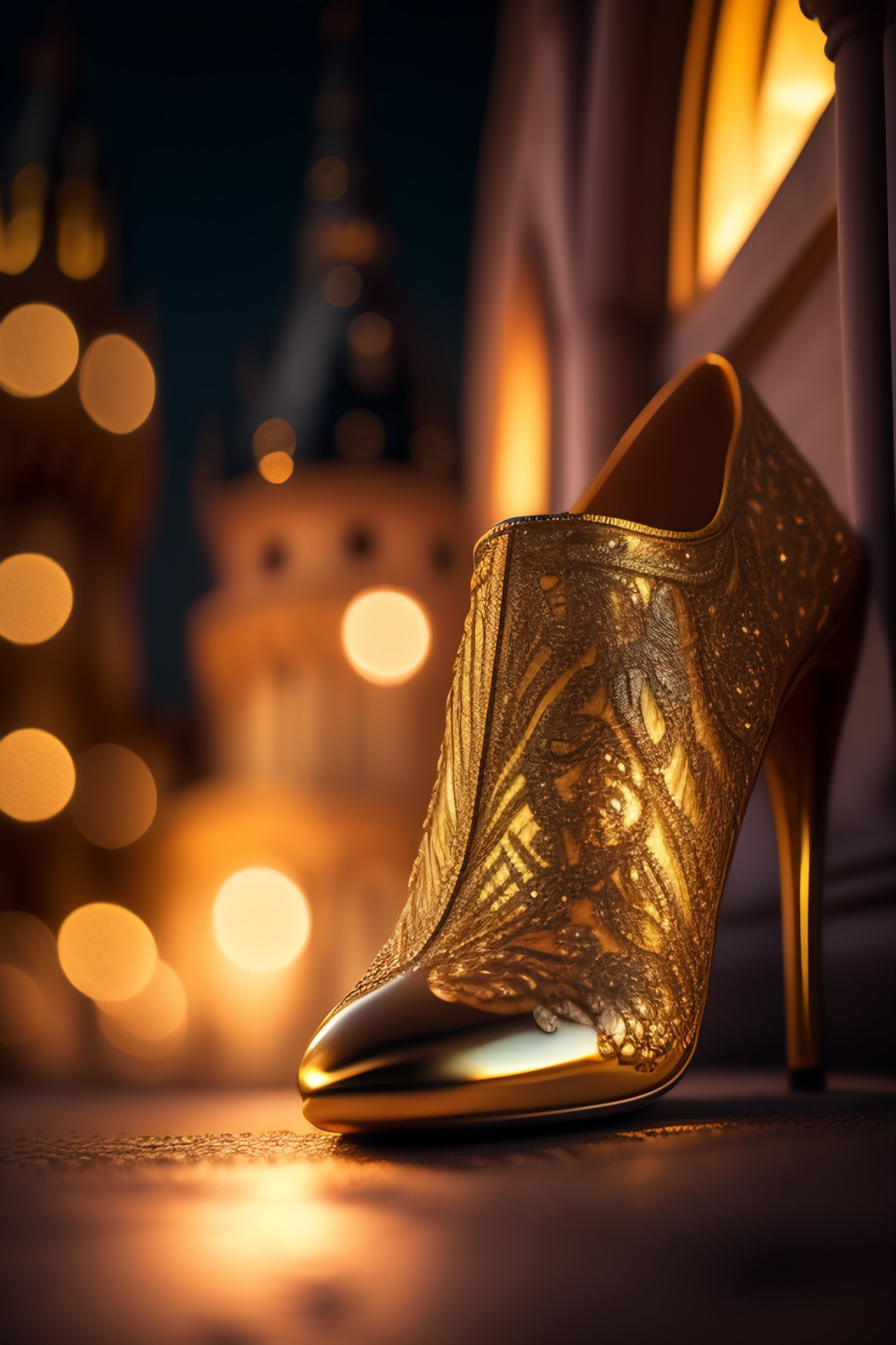 Lexica - Shiny clear intricate shoe in front of a castle, 8k, highly ...